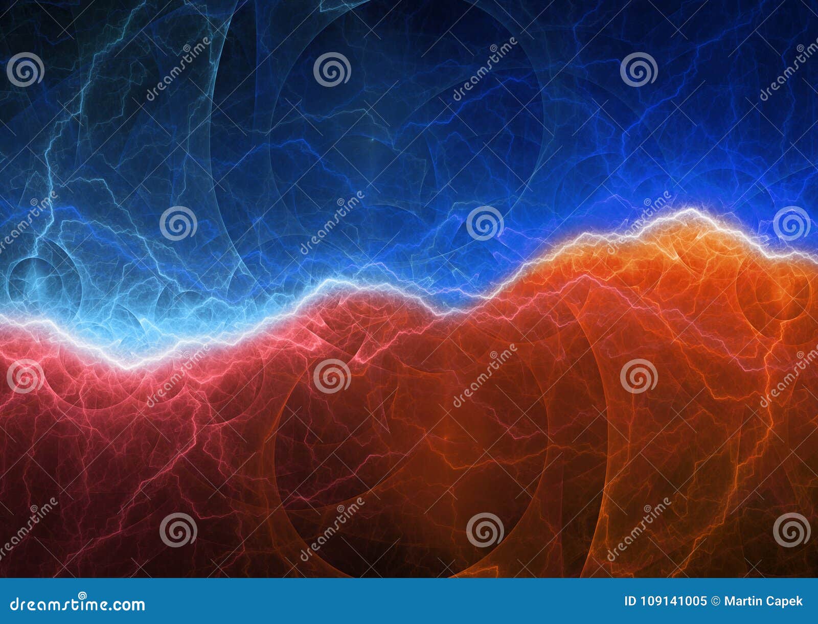 Fire and ice lightning stock illustration. Illustration of industry ...
