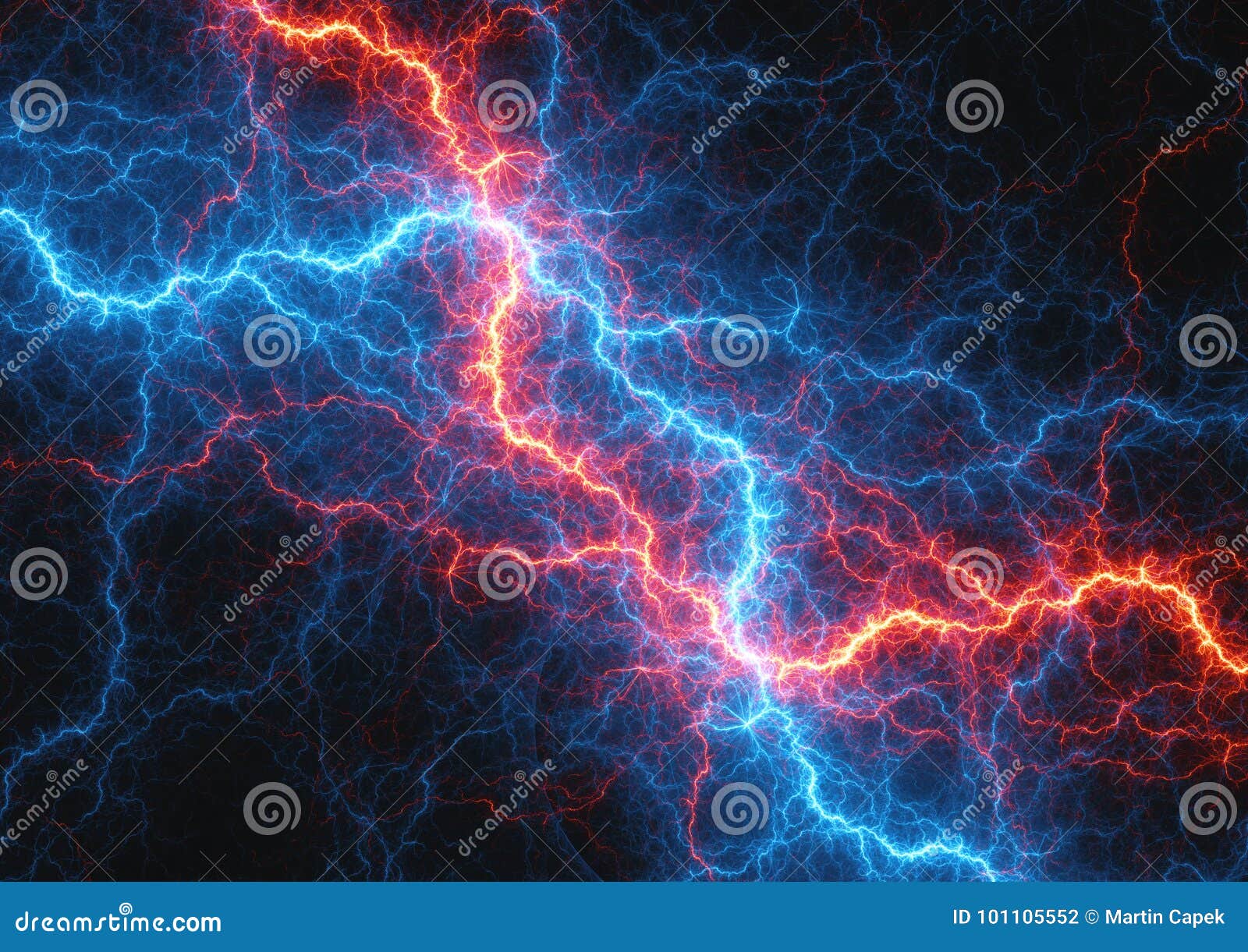 Fire and ice lightning stock illustration. Illustration of abstract ...