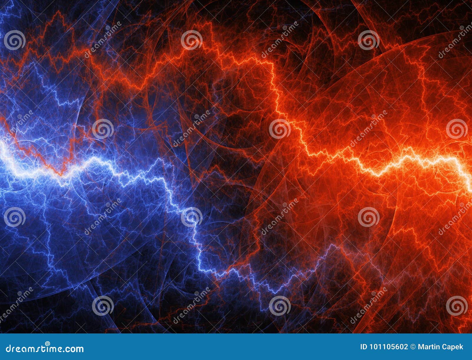 Fire and ice lightning stock illustration. Illustration of cold - 101105602
