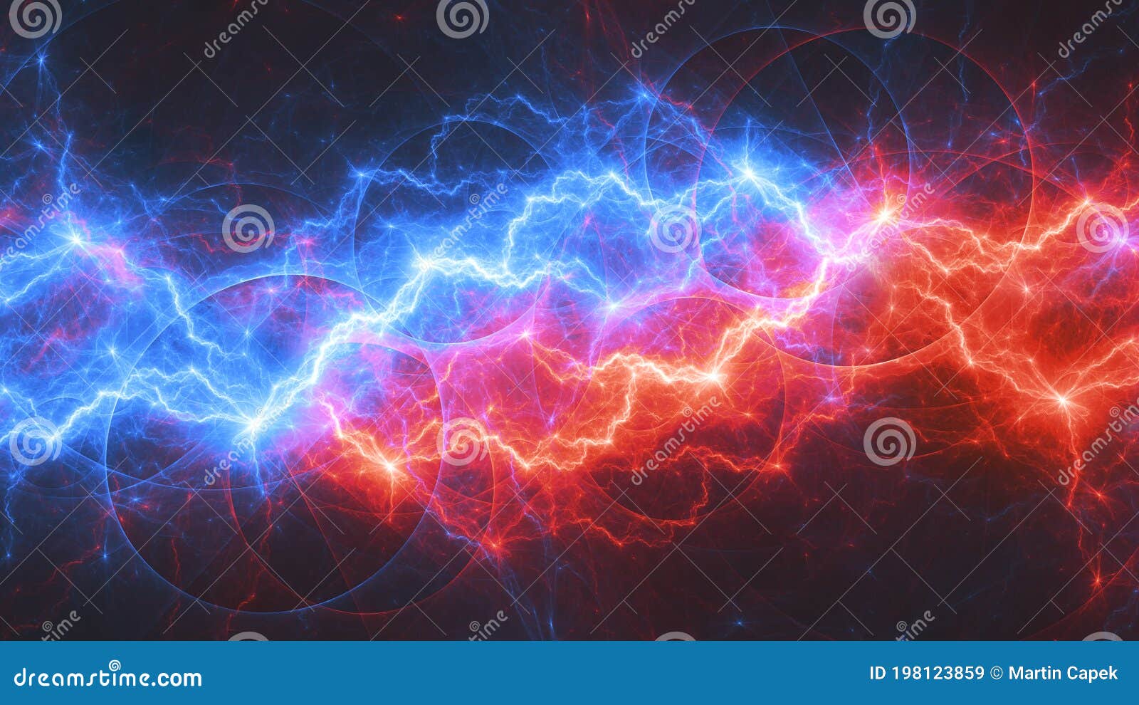 Fire and Ice Lightning, Plasma Stock Illustration - Illustration of ...