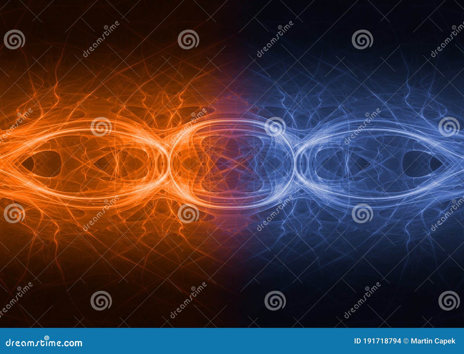 Fire and Ice Plasma Element, Abstract Electrical Stock Illustration ...