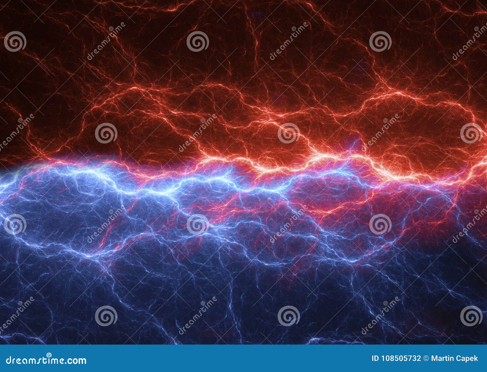 Plasma Bolt. Fireball On Dark Background. Thunder Storm Flash Light ...