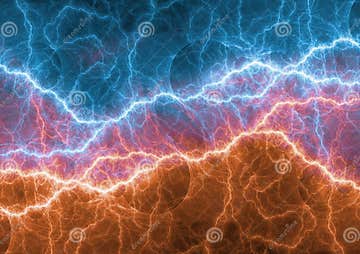 Fire and Ice Plasma Lightning Stock Illustration - Illustration of ...