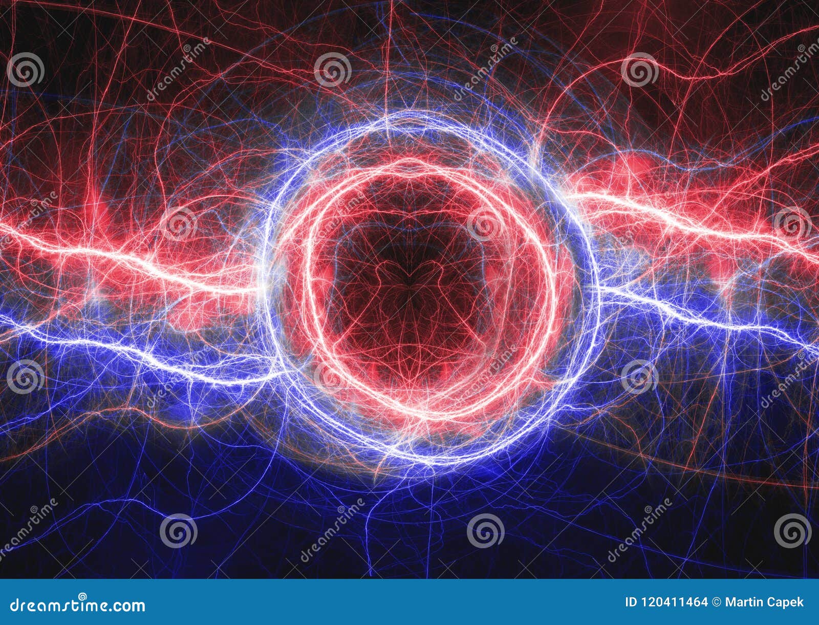Fire and Ice Swirling Plasma Lighrning Stock Illustration ...