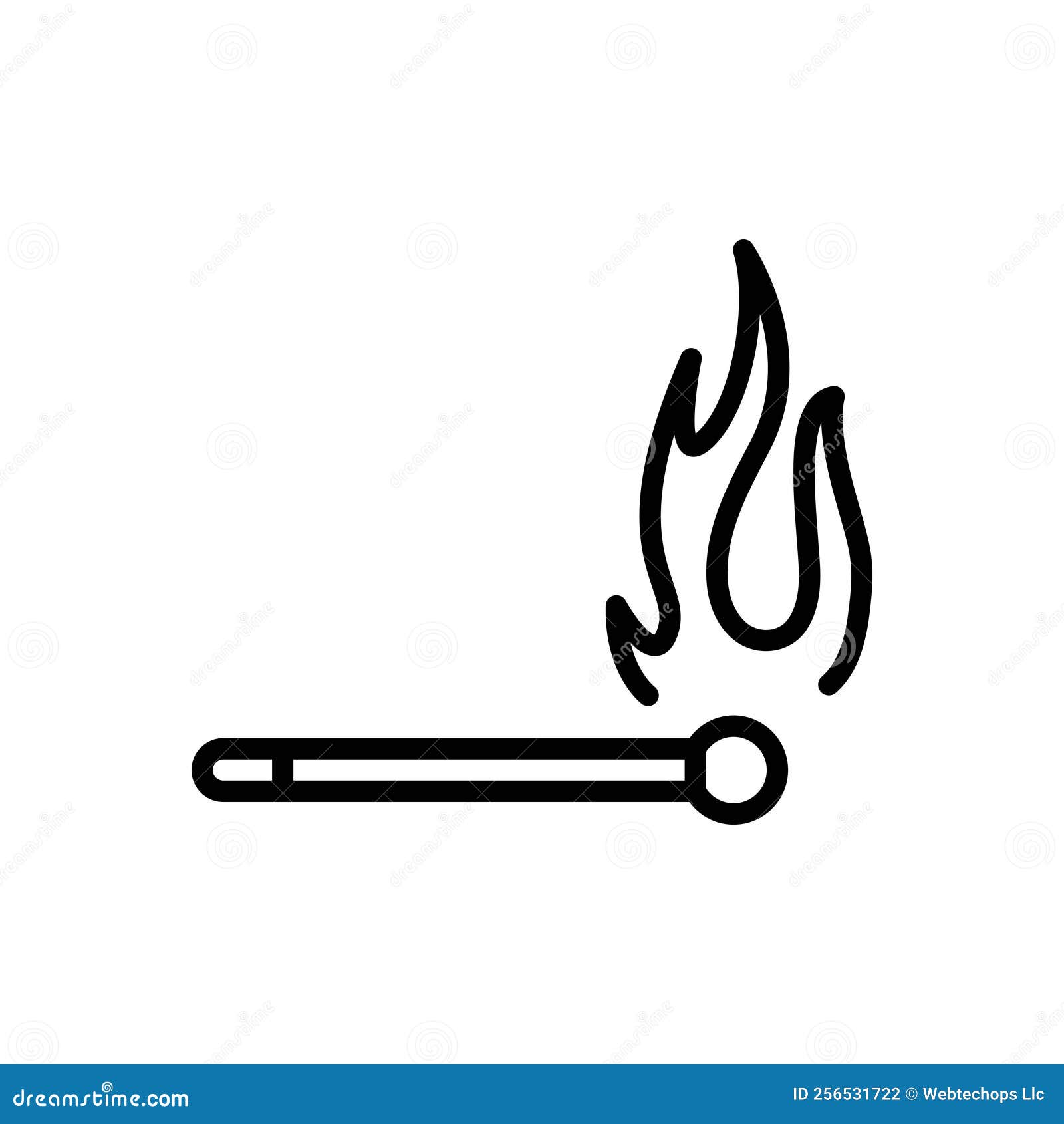 Black Line Icon for Fire, Ablaze and Arson Stock Vector - Illustration ...