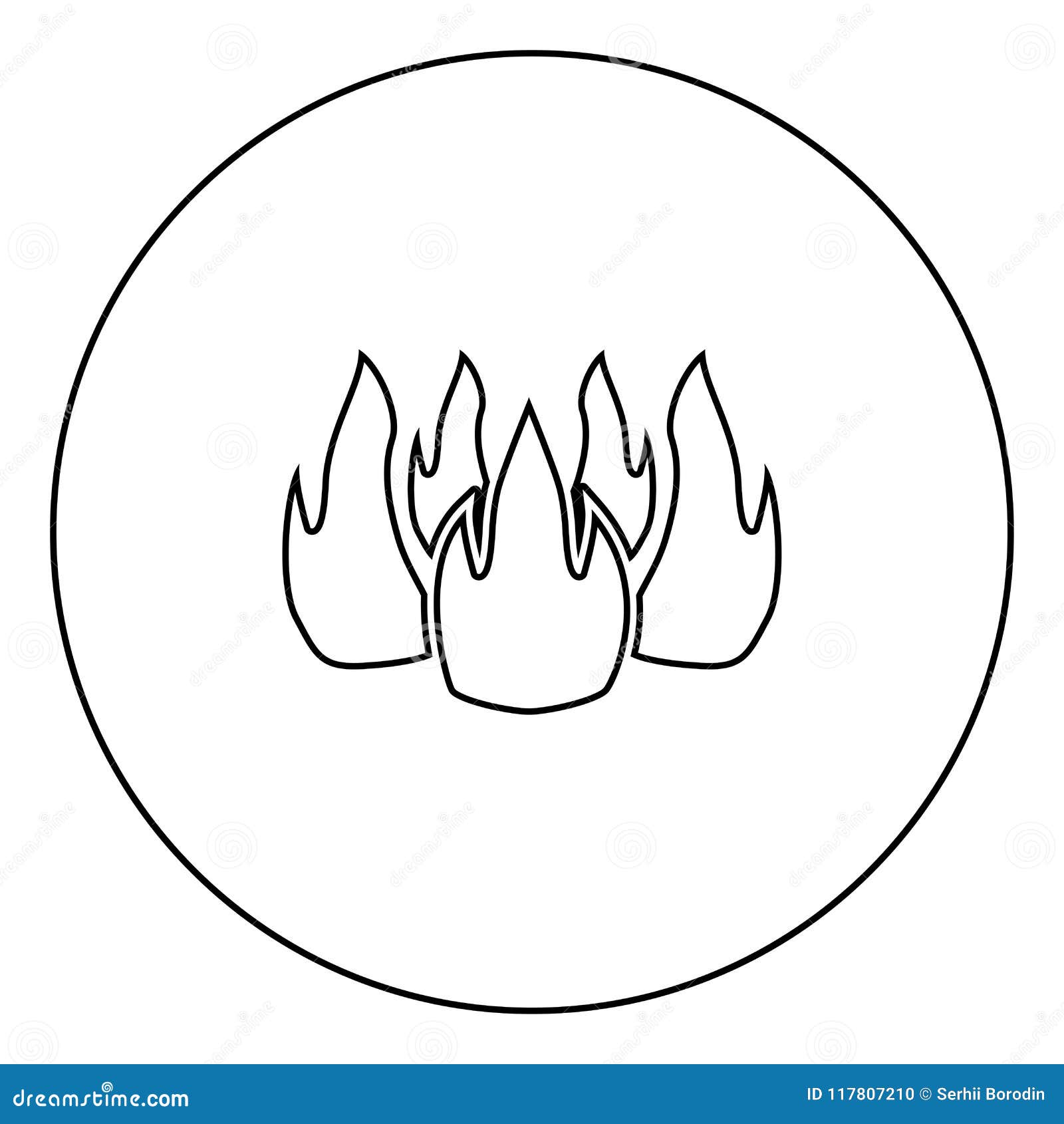 Fire Icon Black Color in Circle Stock Vector - Illustration of fire ...
