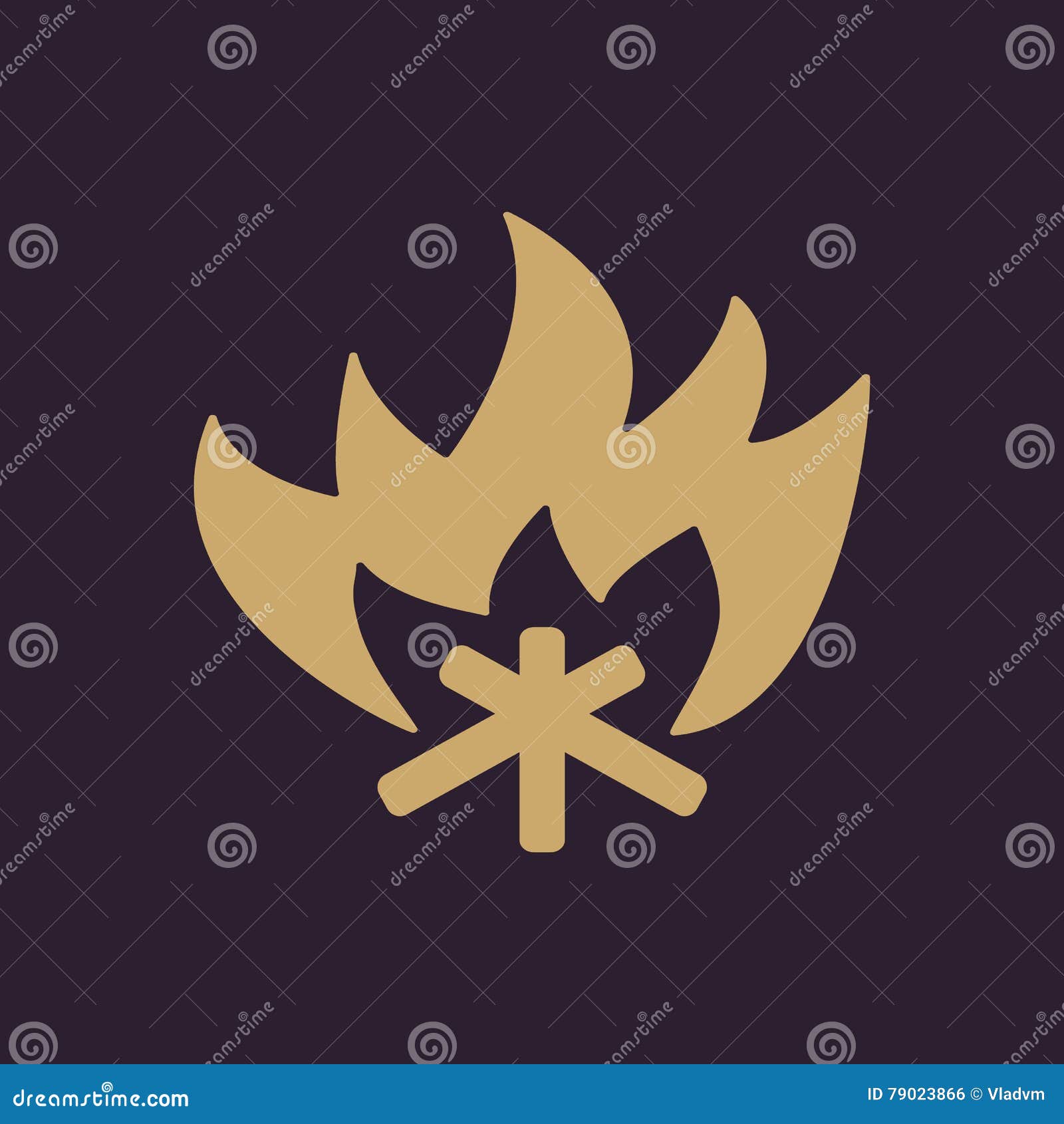 The Fire Icon. Bonfire Symbol Stock Illustration - Illustration of ...