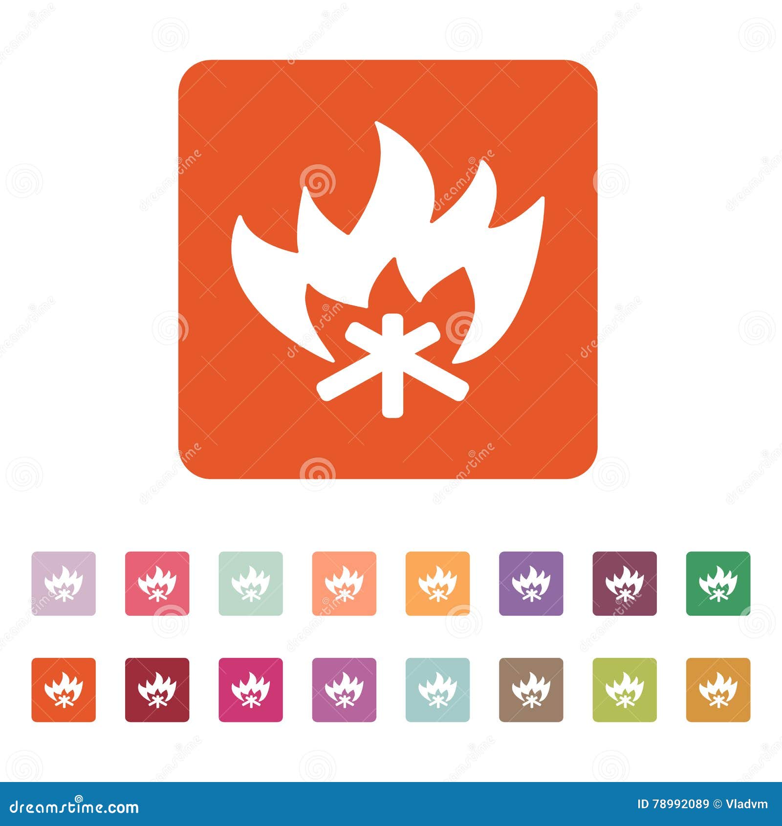 The Fire Icon. Bonfire Symbol Stock Vector - Illustration of flaming ...