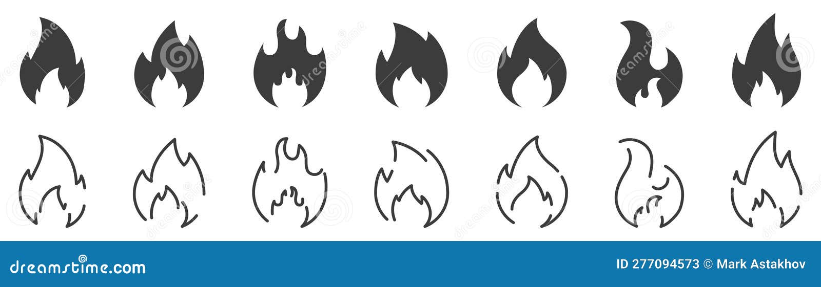 Fire Icon Collection. Fire Icons Collection. Different Flames Shapes ...