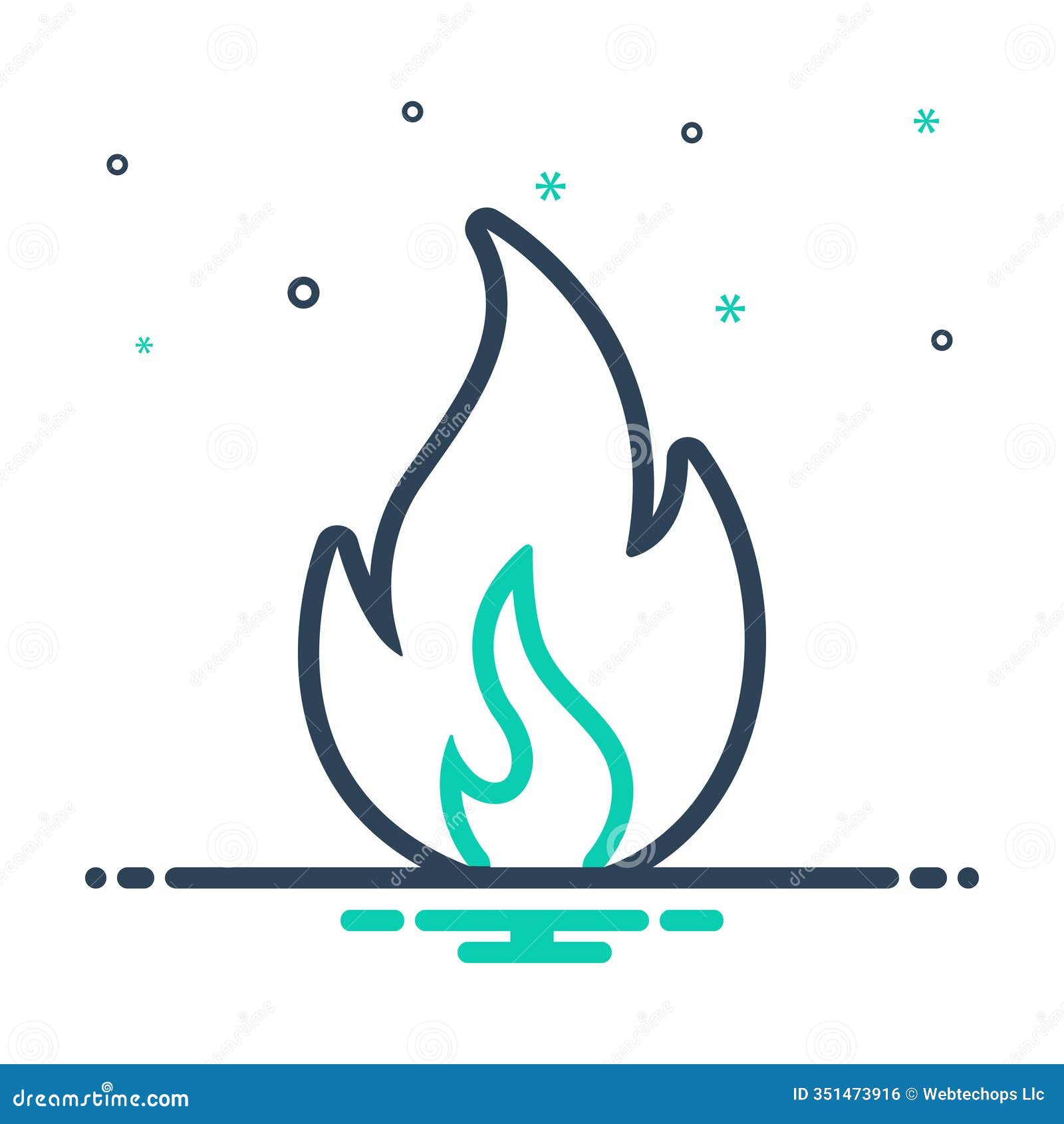 Mix Icon for Fire, Conflagration and Disaster Stock Illustration ...