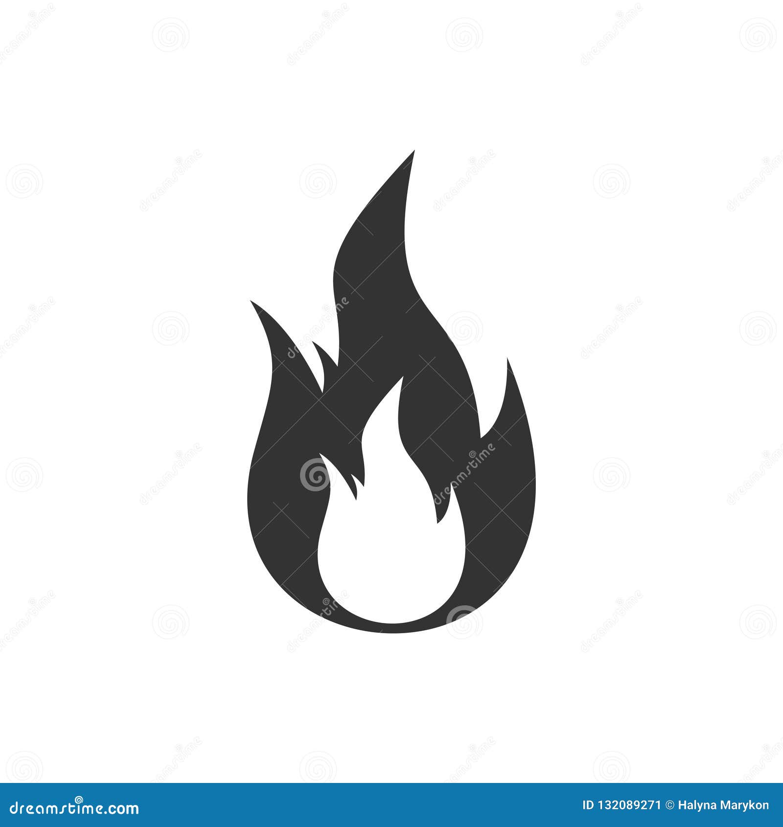Fire icon flat stock vector. Illustration of inflammable - 132089271