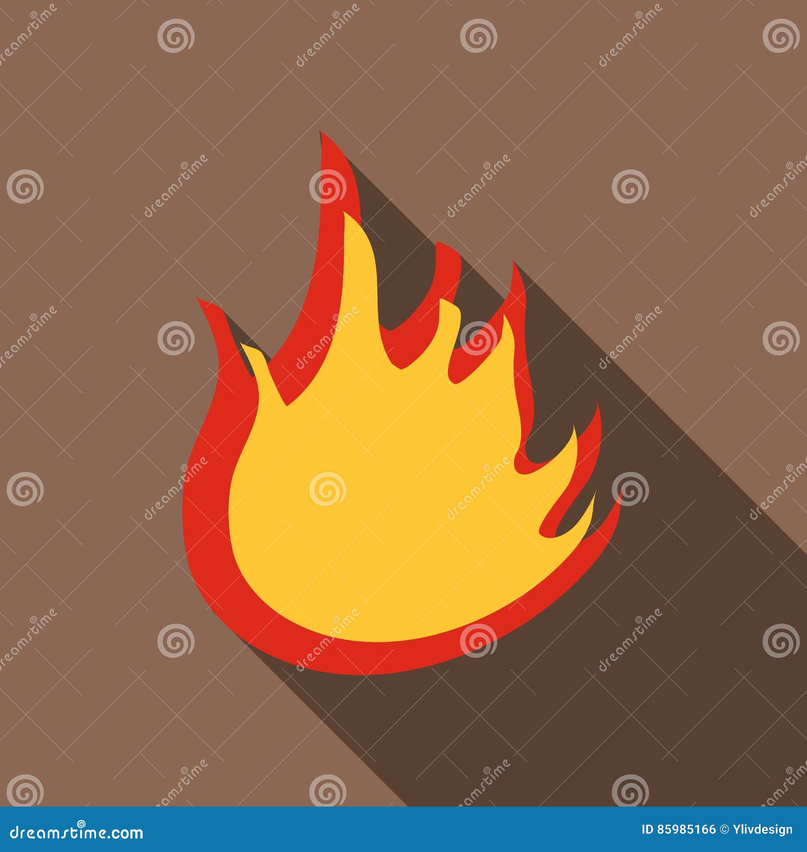 Fire icon, flat style stock vector. Illustration of decoration - 85985166