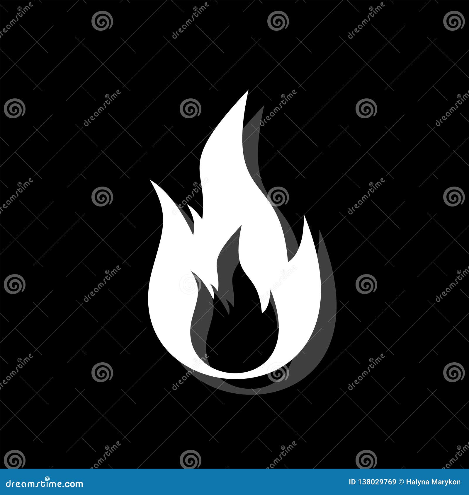 Fire icon flat stock illustration. Illustration of sign - 138029769