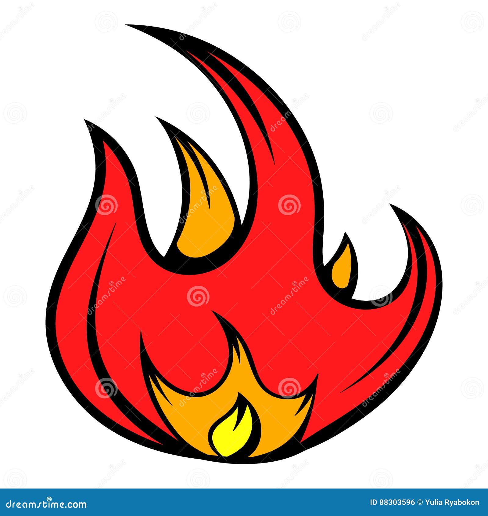 Fire icon, icon cartoon stock vector. Illustration of campfire - 88303596