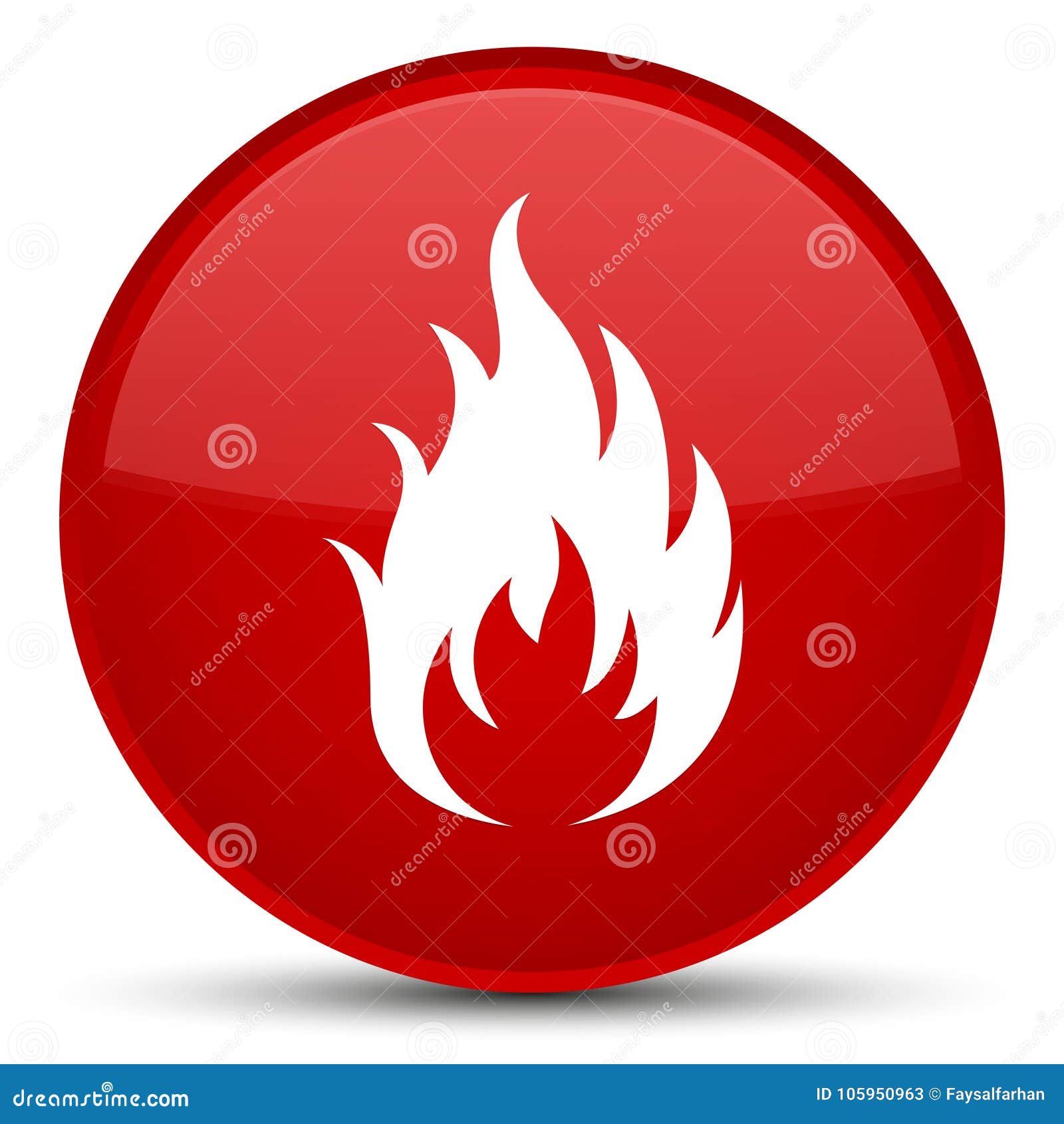 Fire Icon Special Red Round Button Stock Illustration - Illustration of ...