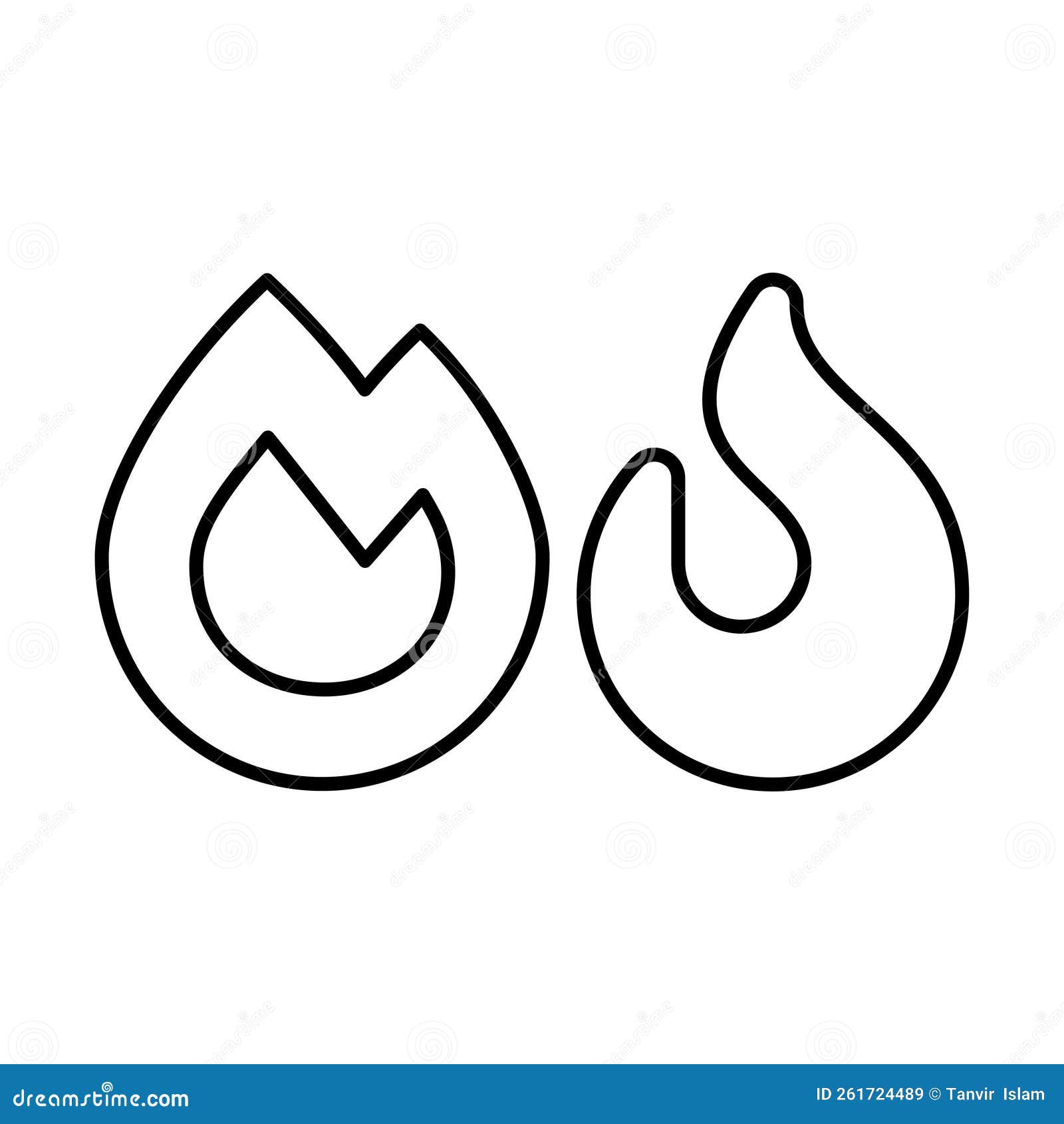 Fire Icon in Line Style stock vector. Illustration of fire - 261724489