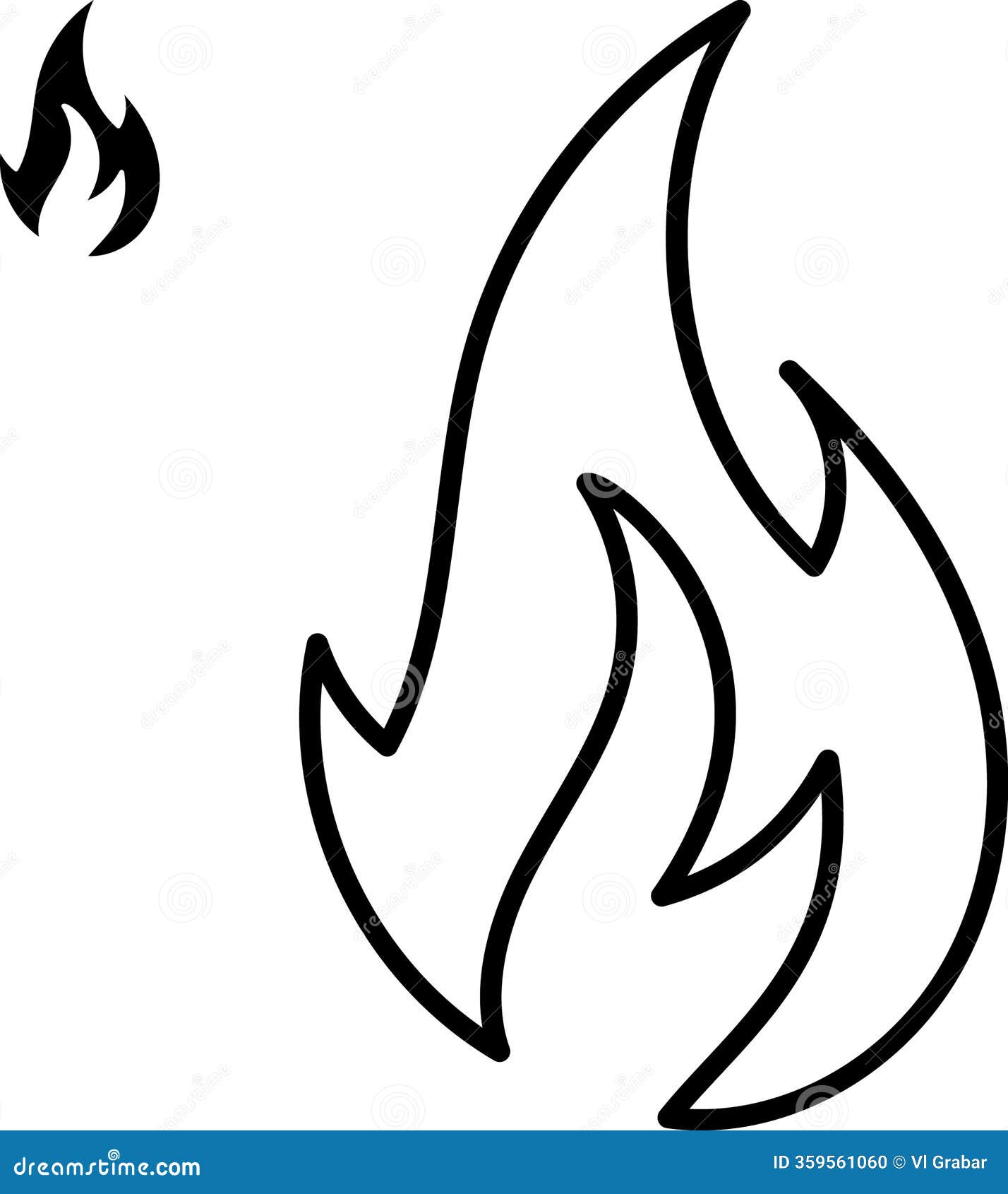 Fire Icon in Line Style, Flames, Flame of Shapes, Bonfire Flat Vector ...
