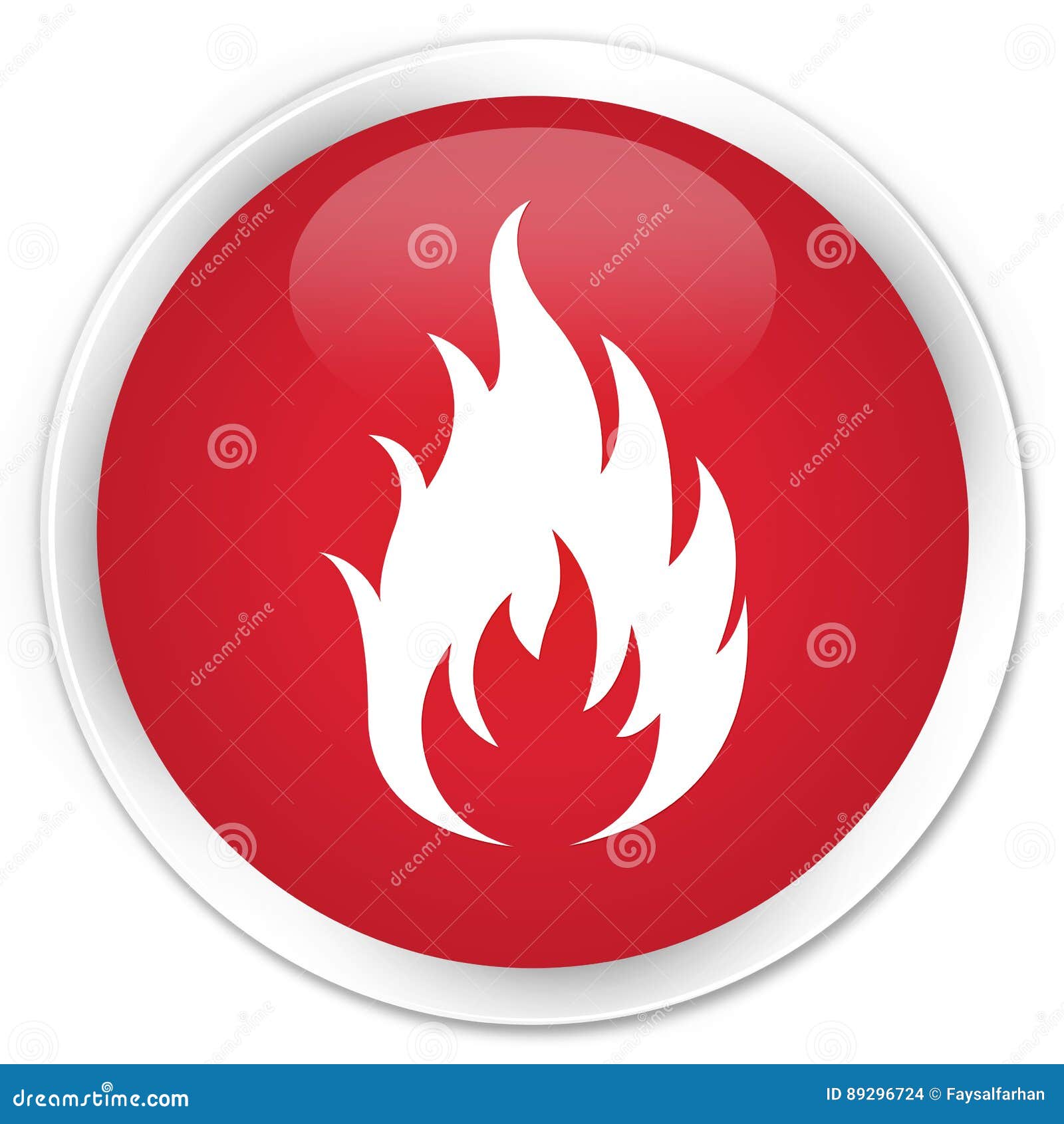 Fire Icon Premium Red Round Button Stock Illustration - Illustration of ...