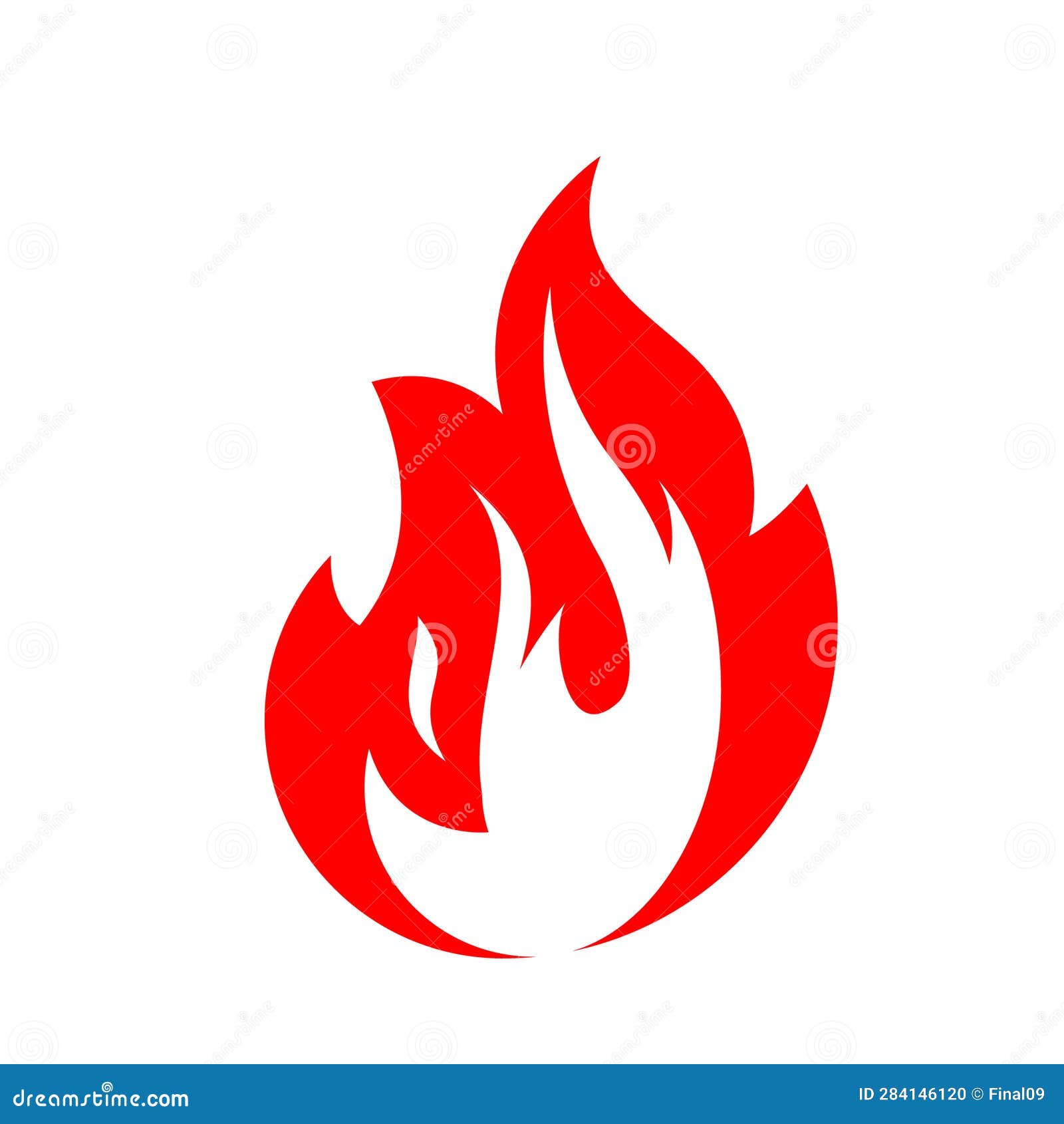 Fire Icon Red Color. Symbol or Emblem Stock Vector - Illustration of ...