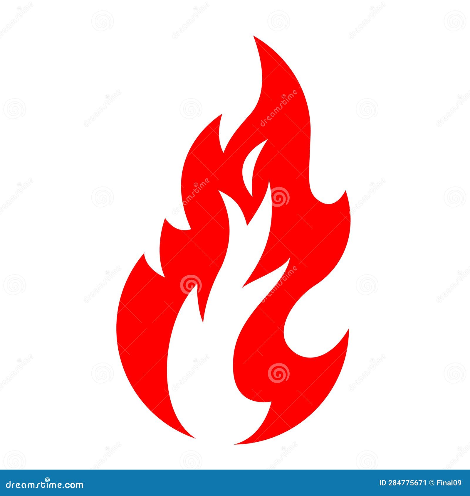 Fire Icon Red Color. Symbol or Emblem Stock Vector - Illustration of ...