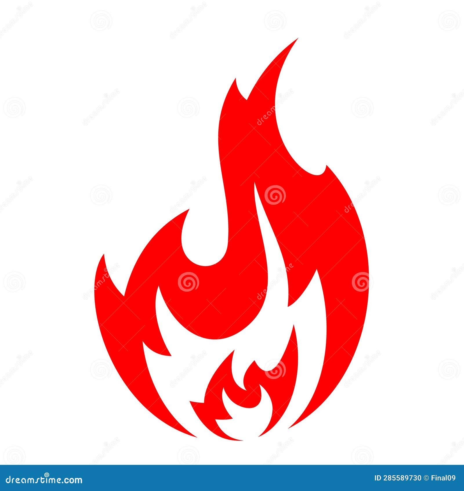 Fire Icon Red Color. Symbol or Emblem Stock Vector - Illustration of ...