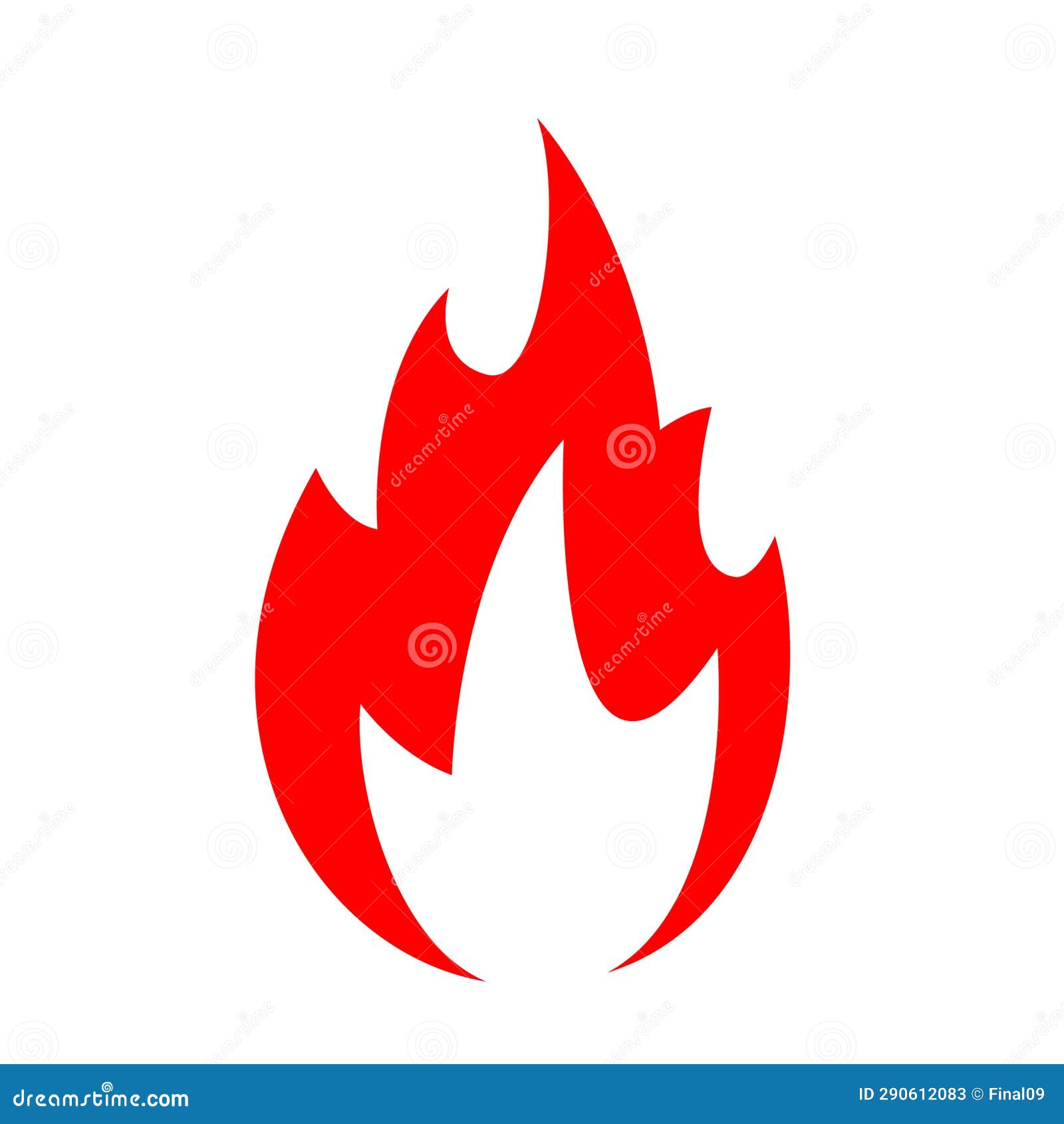 Fire Icon Red Color. Symbol or Emblem Stock Illustration - Illustration ...