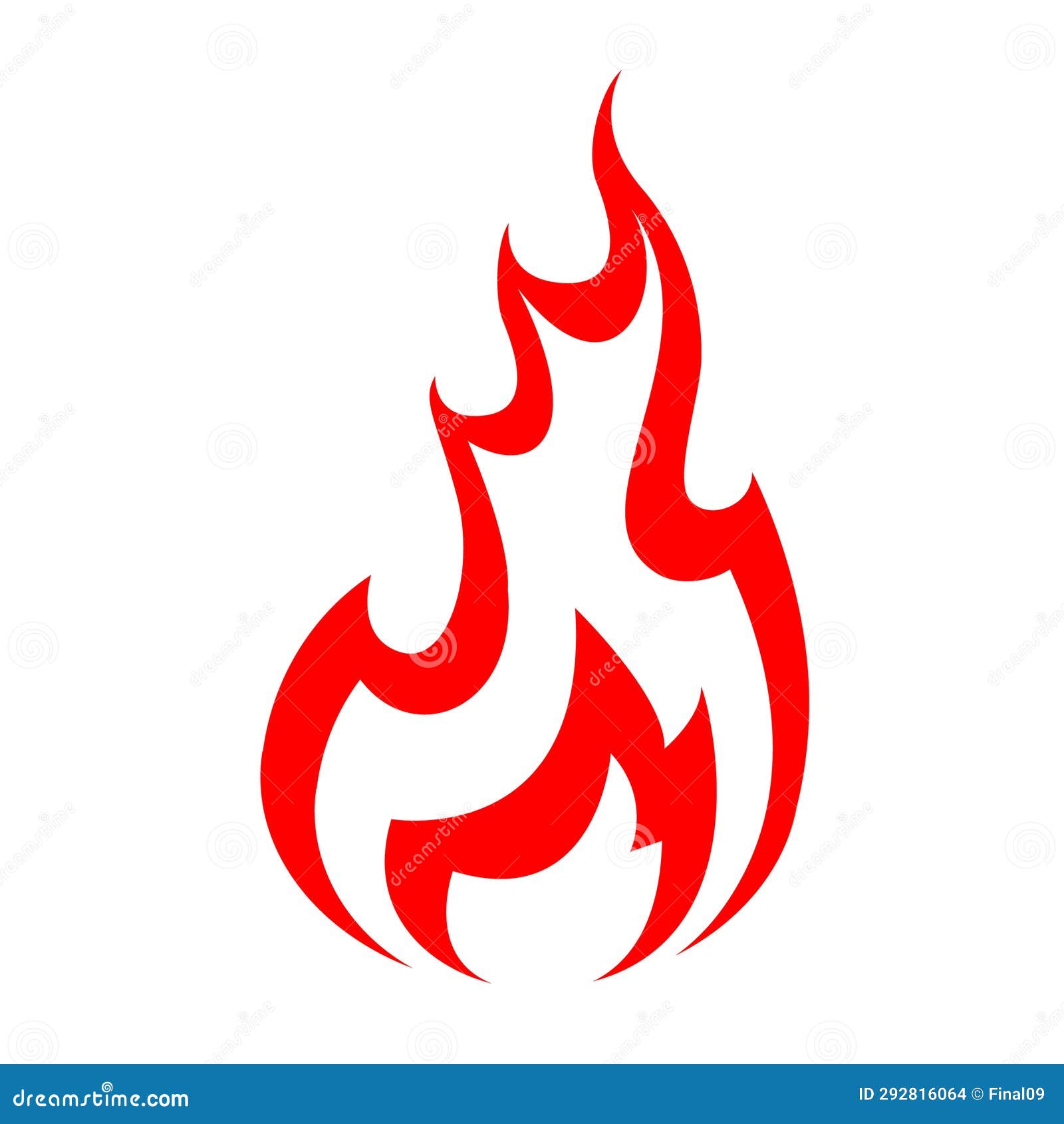 Fire Icon Red Color. Symbol or Emblem Stock Vector - Illustration of ...