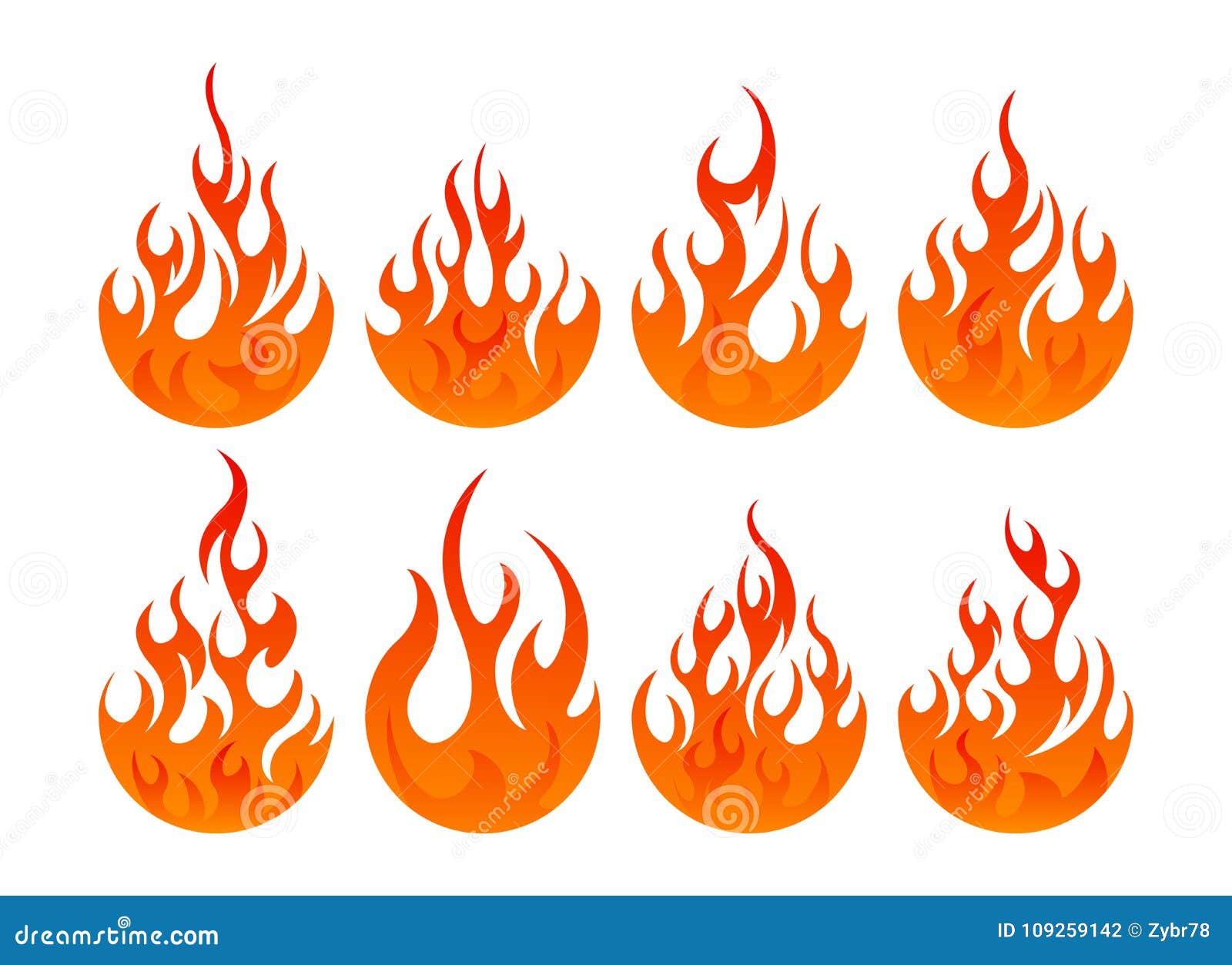Fire Icon Set. Design Element Stock Vector - Illustration of flame ...