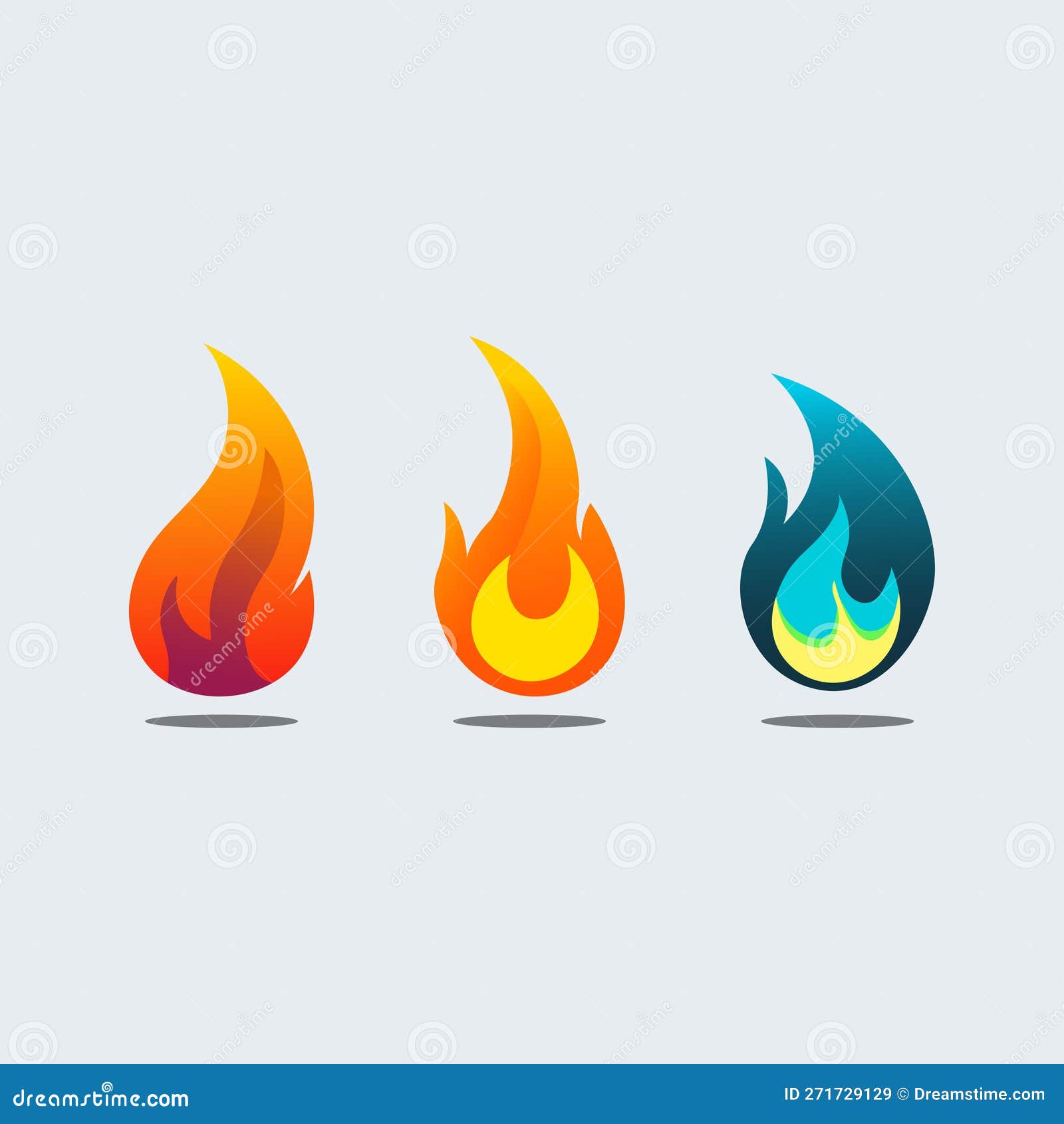 Fire Icon Set. Vector Illustration Stock Vector - Illustration of ...