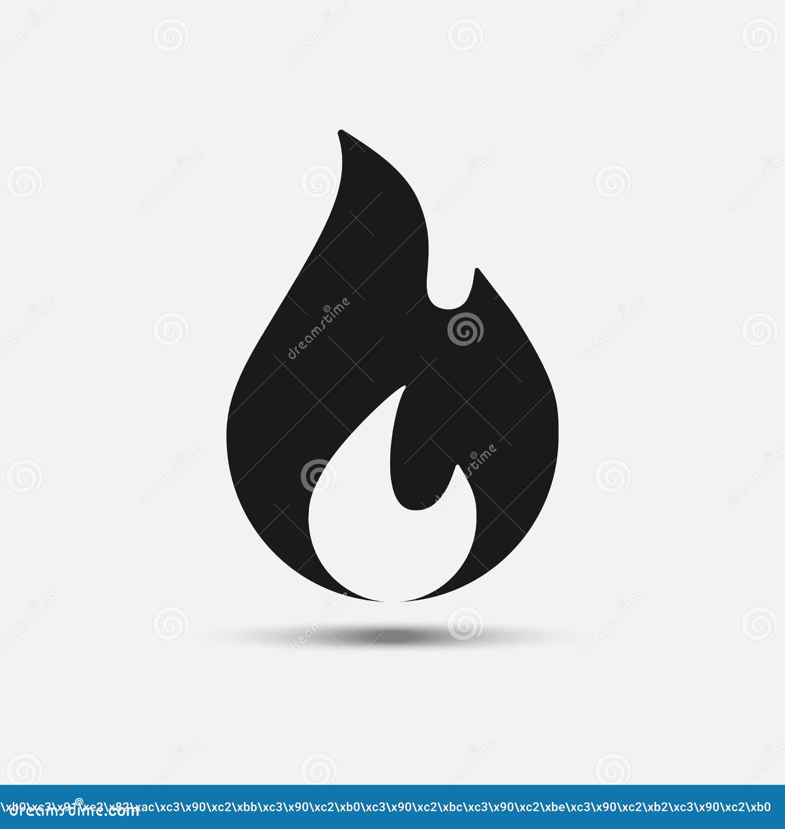 Fire Icon with Shadow Vector Illustration Flat Design Stock Vector ...