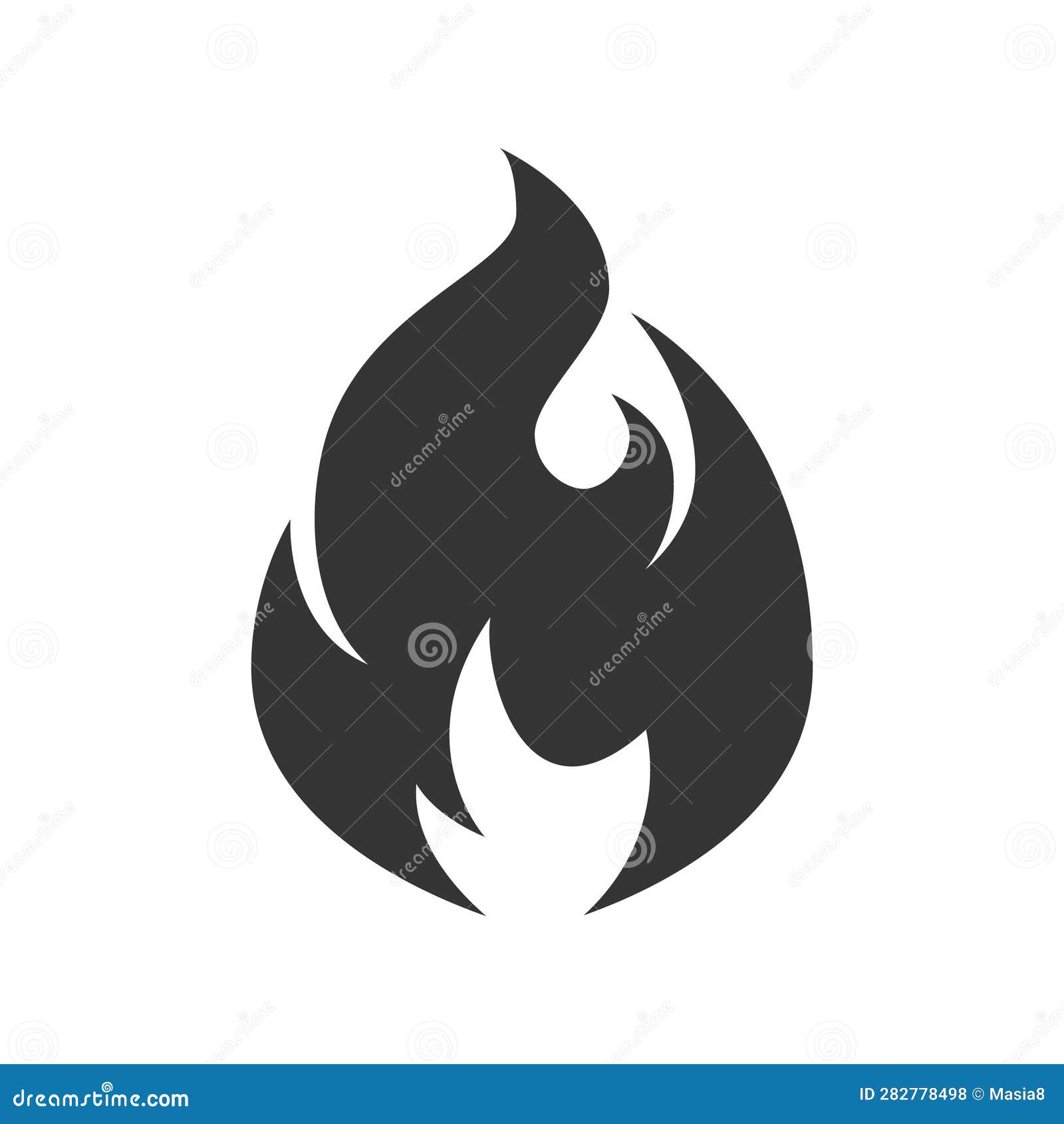 Fire Icon, Simple Black Emoji in Flat Style Stock Vector - Illustration ...