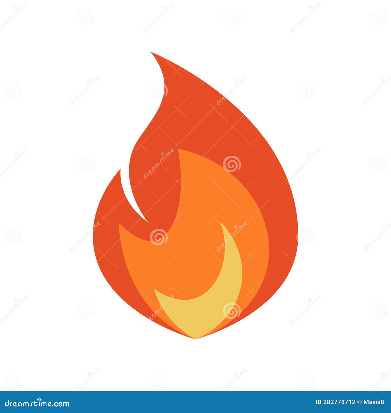 Fire Icon, Simple Emoji in Flat Style Stock Vector - Illustration of ...
