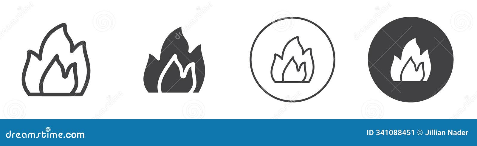 Fire Icon Simple Outline Vector Logo Stock Illustration - Illustration ...