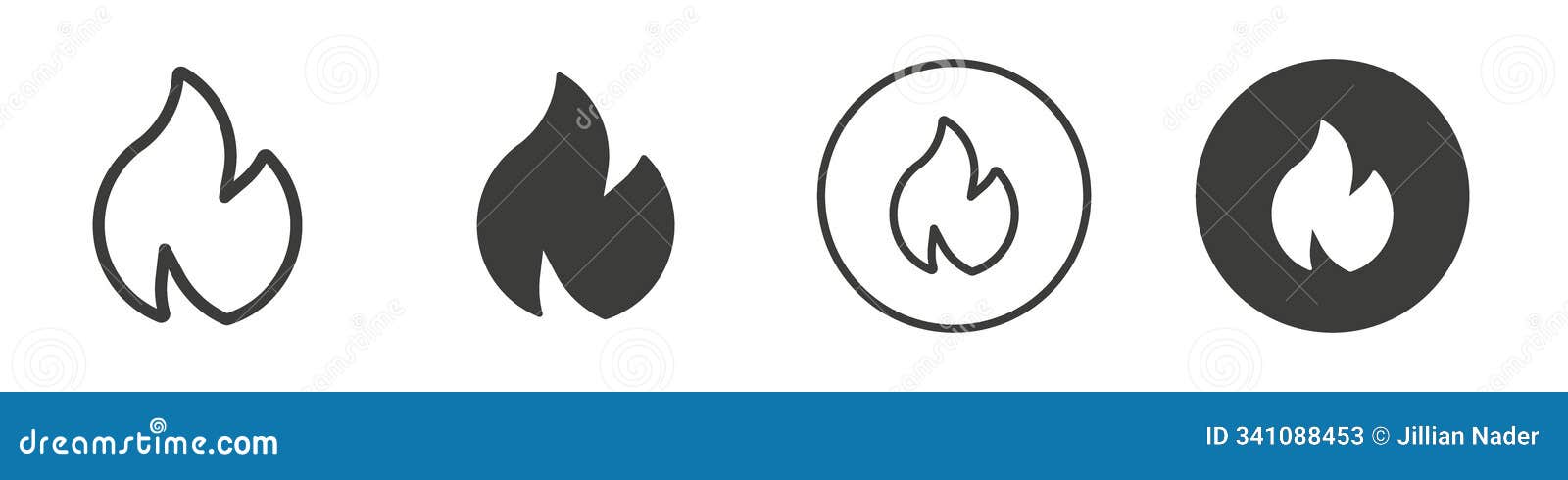 Fire Icon Simple Outline Vector Logo Stock Illustration - Illustration ...