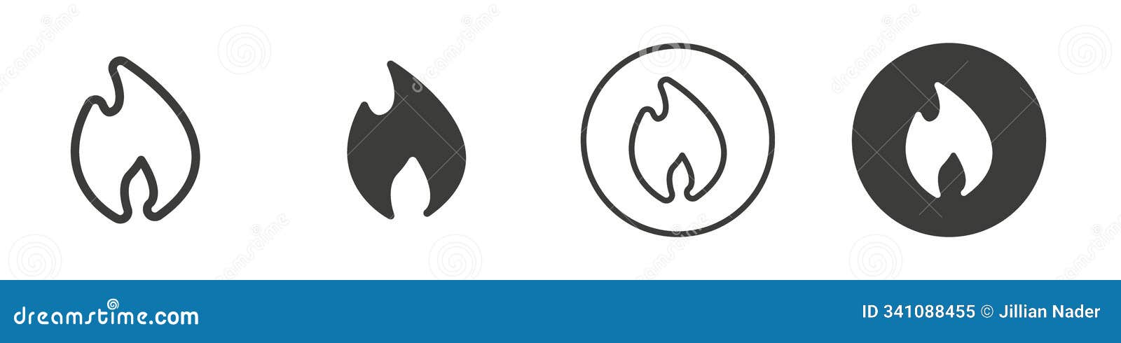 Fire Icon Simple Outline Vector Logo Stock Illustration - Illustration ...