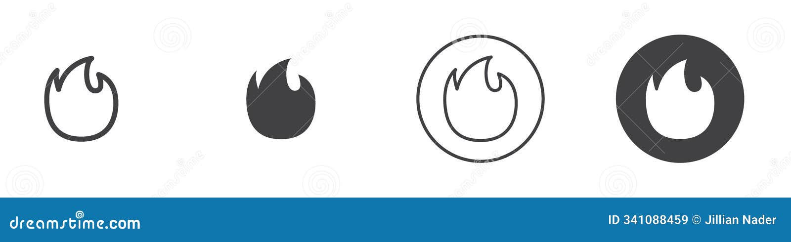 Fire Icon Simple Outline Vector Logo Stock Illustration - Illustration ...
