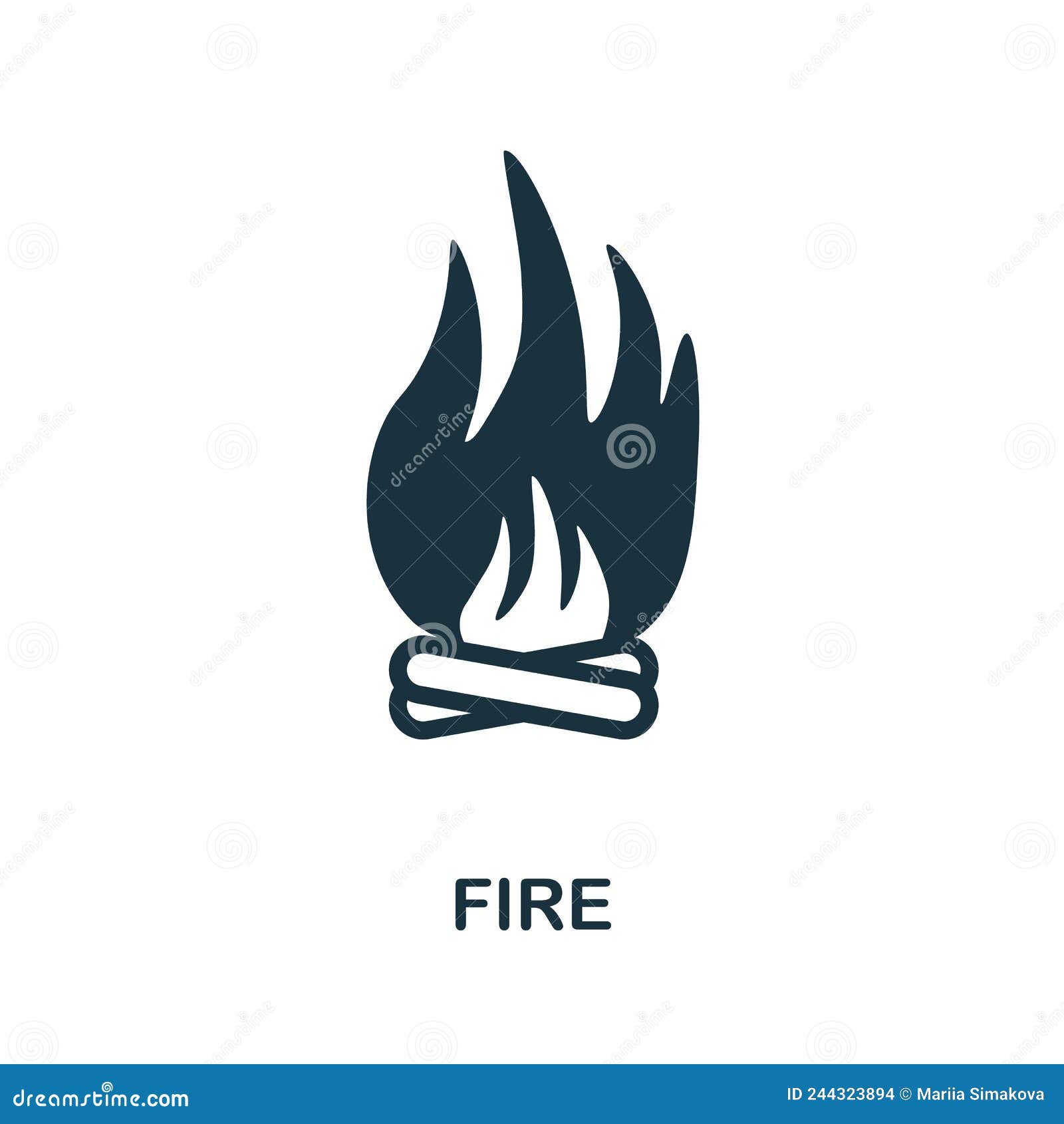 Fire Icon. Monochrome Simple Fire Icon for Templates, Web Design and ...