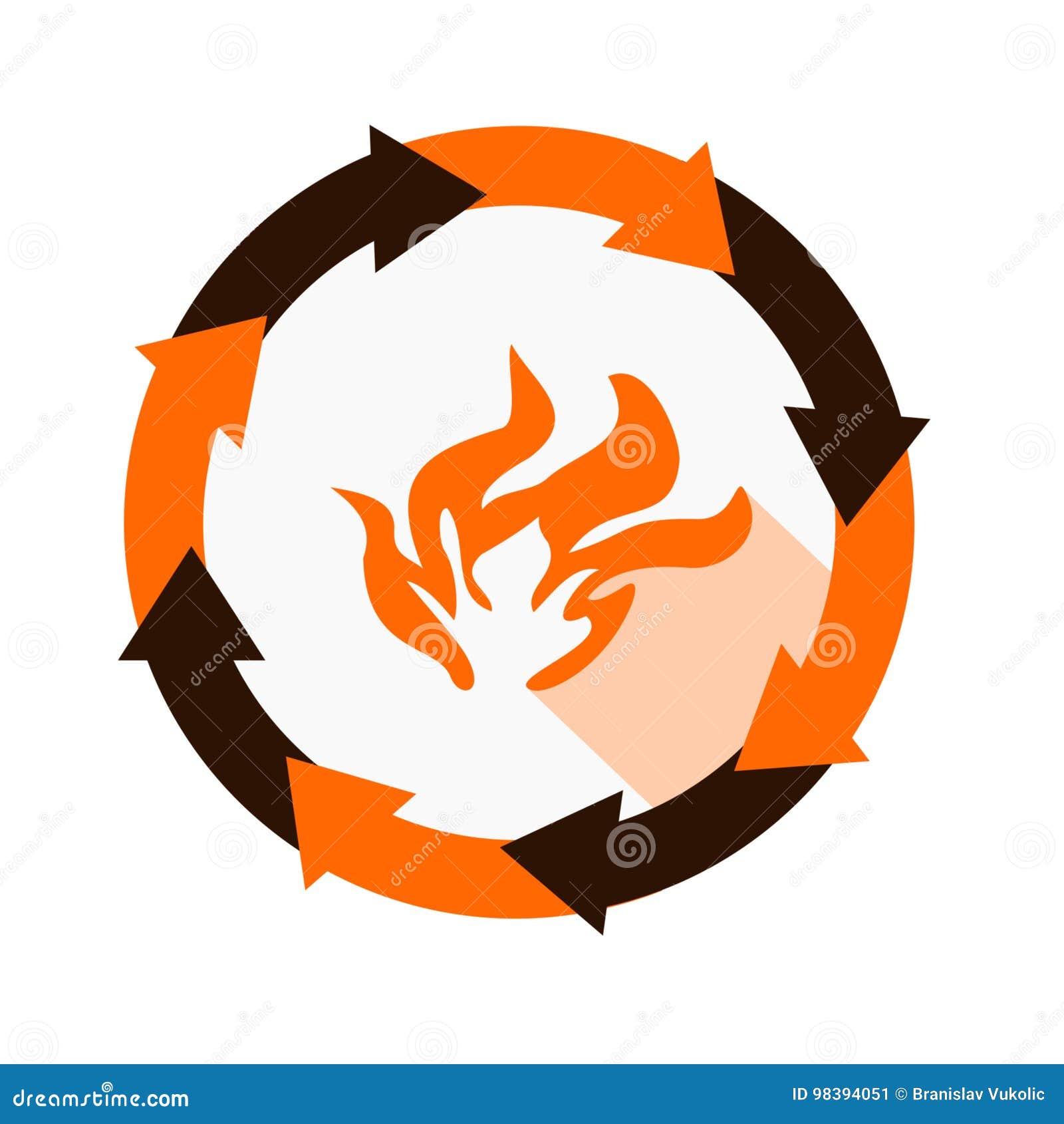 Fire icon,sing, stock illustration. Illustration of flame - 98394051