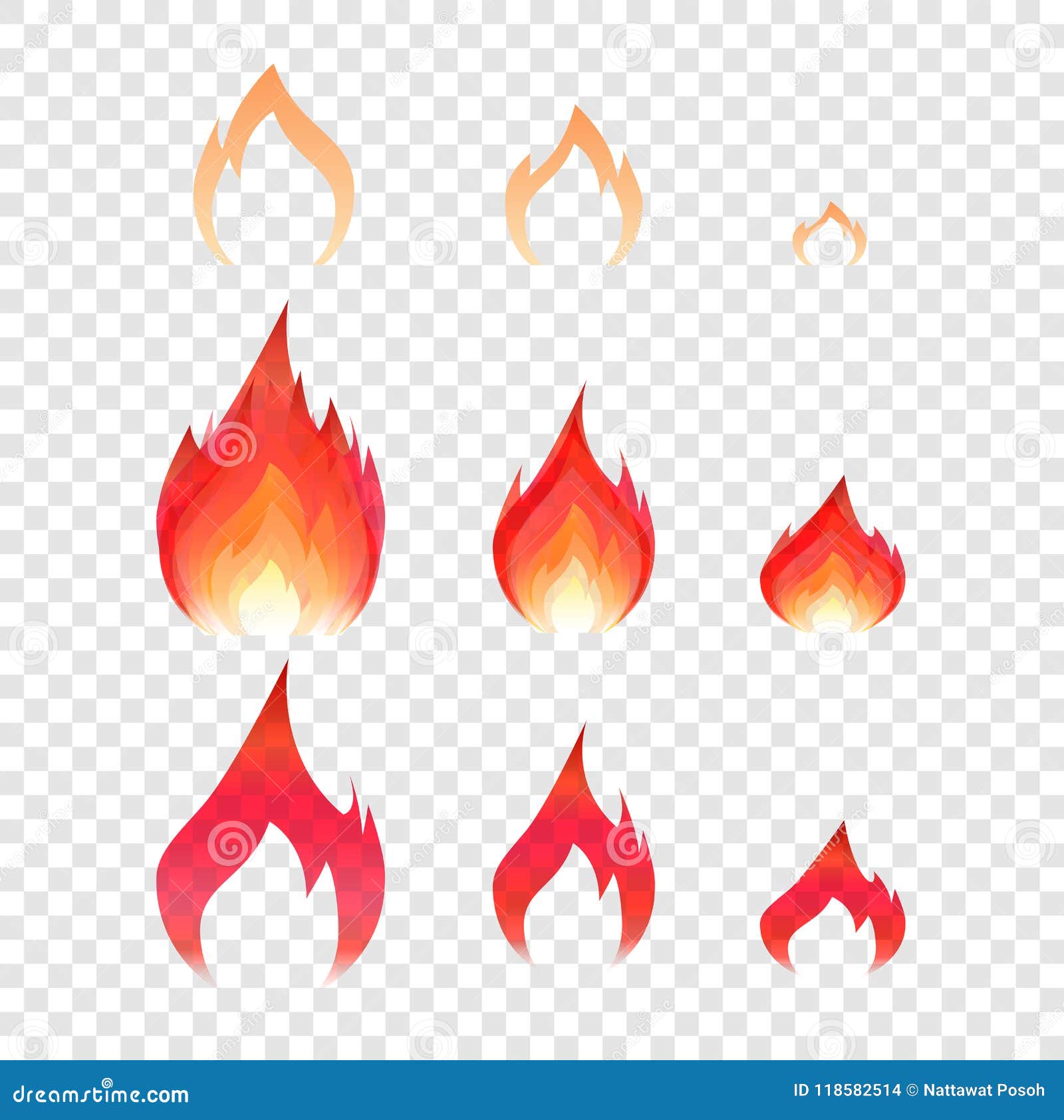 Fire Icon Symbol on Transparent Background Stock Illustration ...