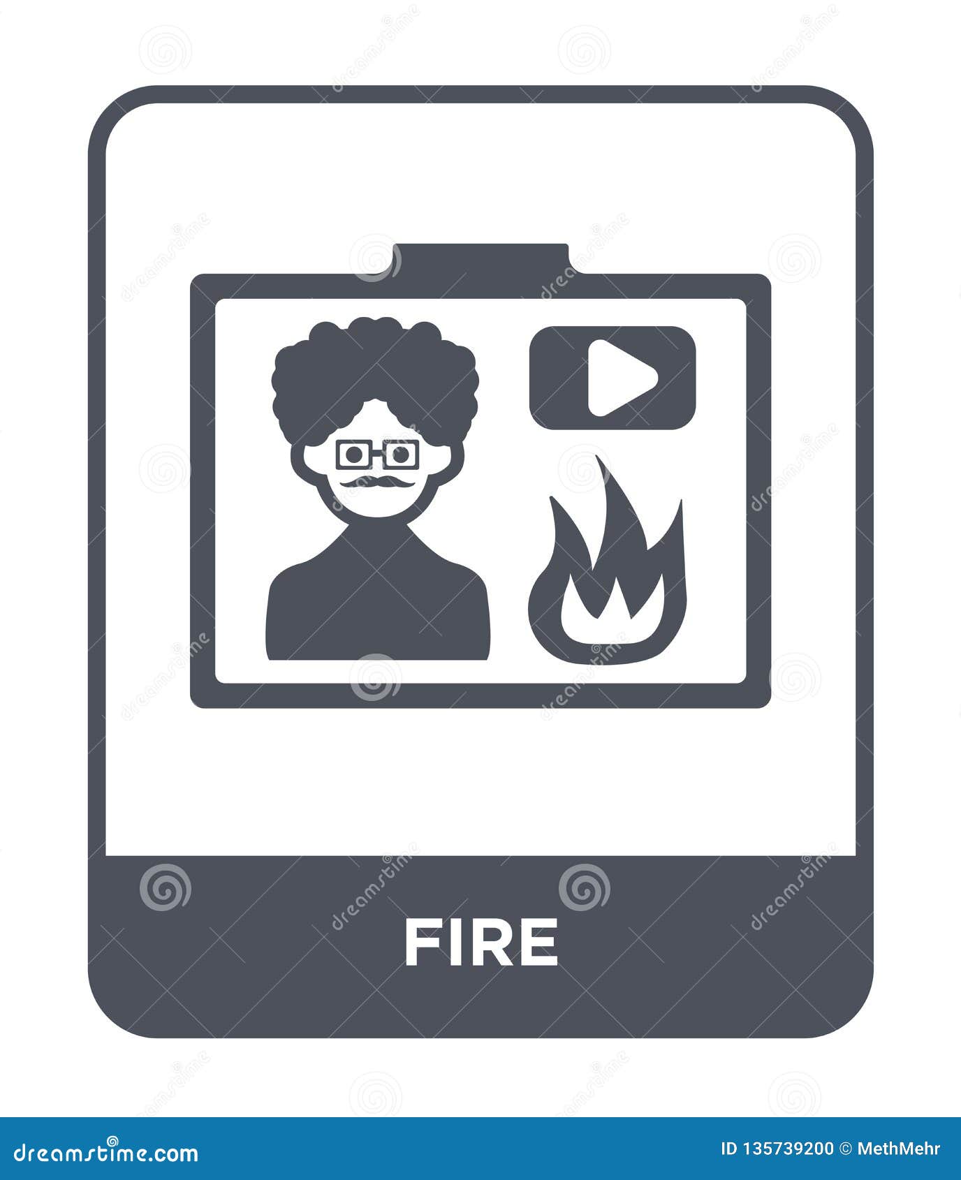 Fire Icon in Trendy Design Style. Fire Icon Isolated on White ...