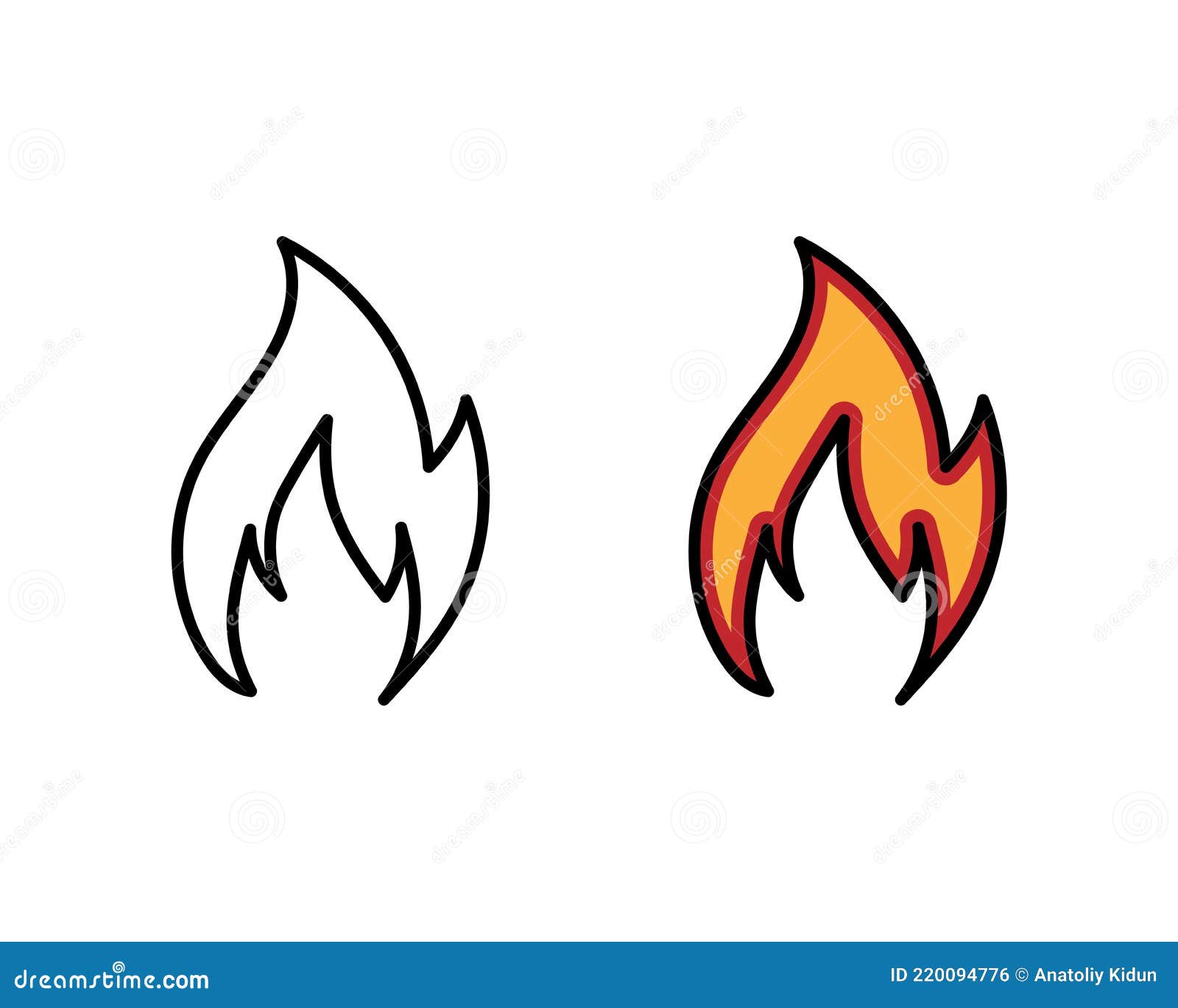 Fire Icon in Trendy Flat Style Isolated on White Background, for Your ...