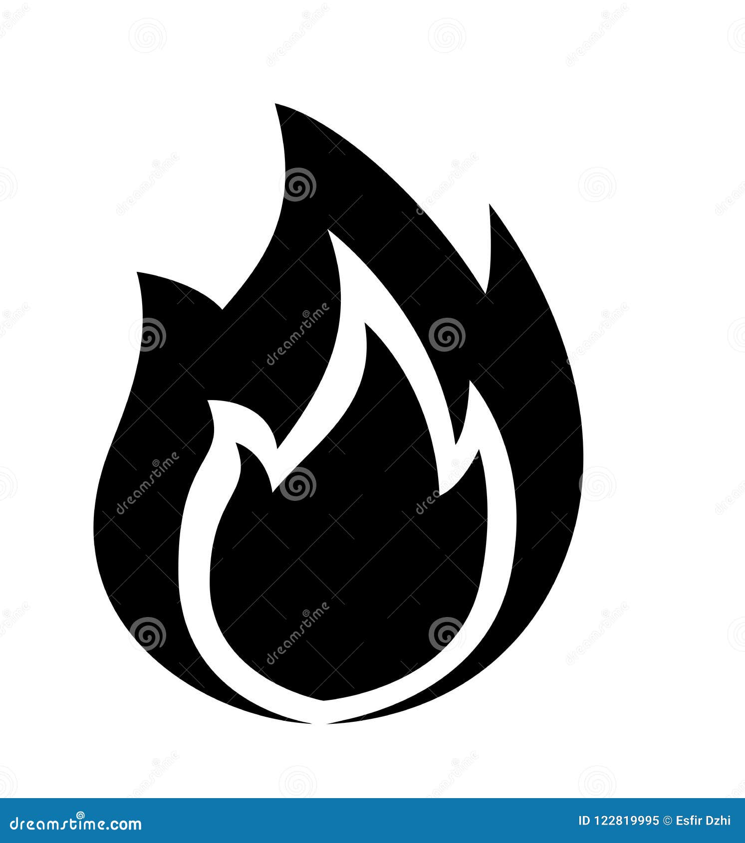 Fire Icon Vector Illustration Isolated on White Stock Vector ...