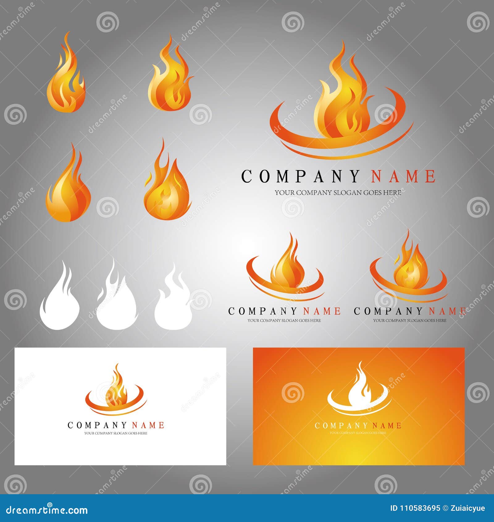 Fire Icons and Bussiness Cards Stock Vector - Illustration of adornment ...