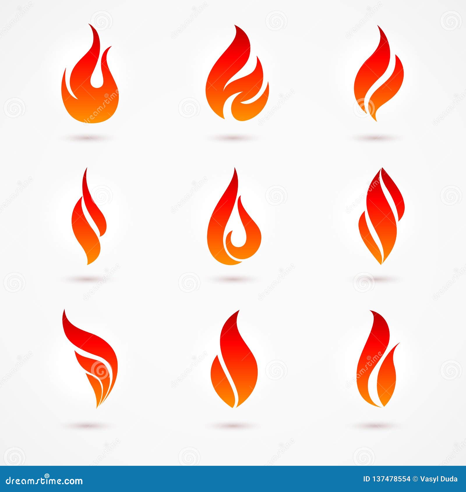 Fire Icons stock vector. Illustration of blaze, abstract - 137478554