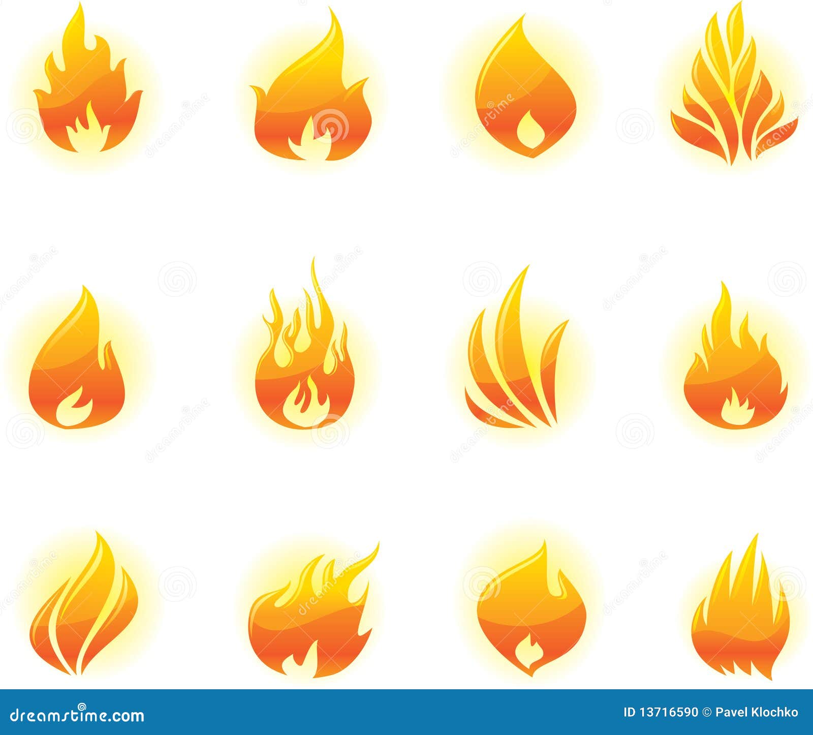 Fire icons set stock vector. Illustration of graphic - 13716590