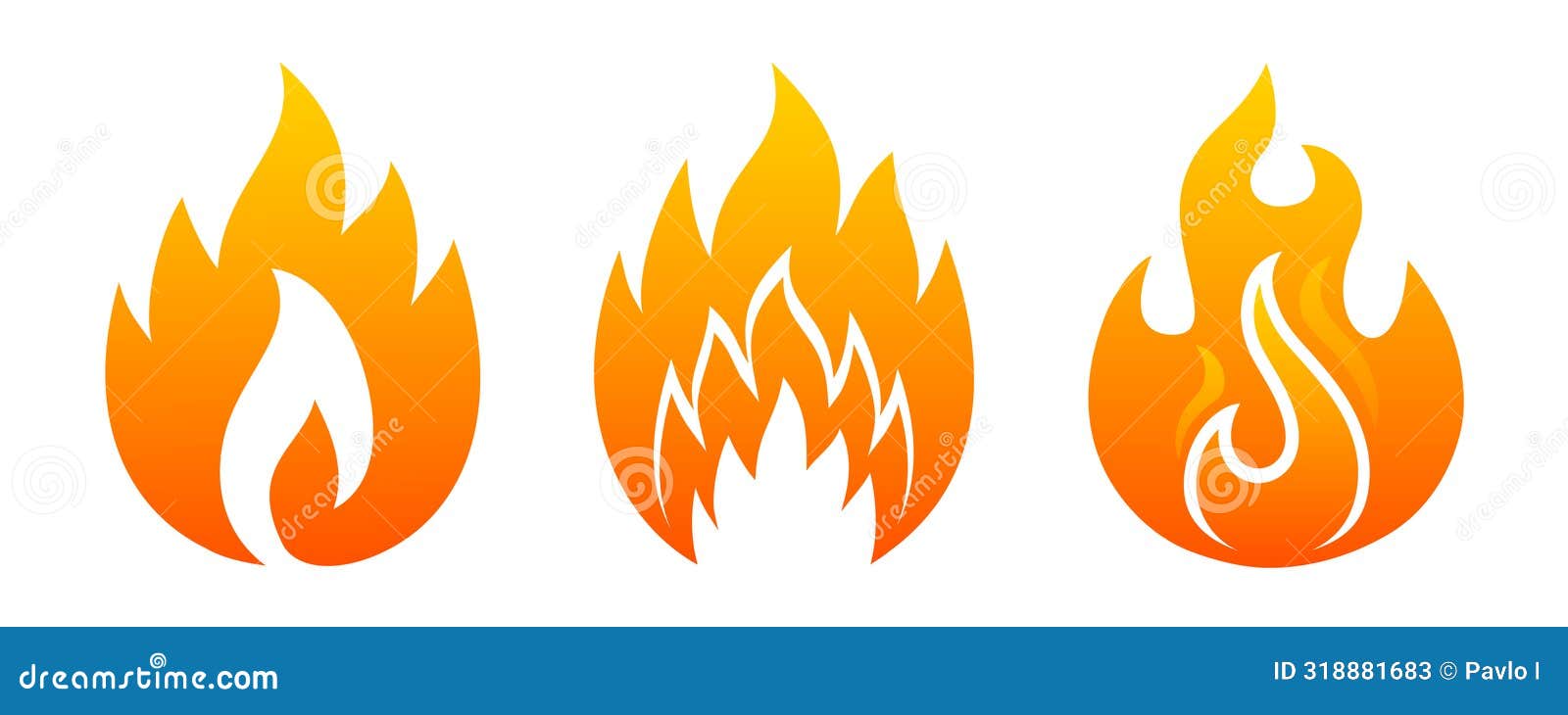 Set Of Different Flames Isolated On Transparent Background. The Fire ...