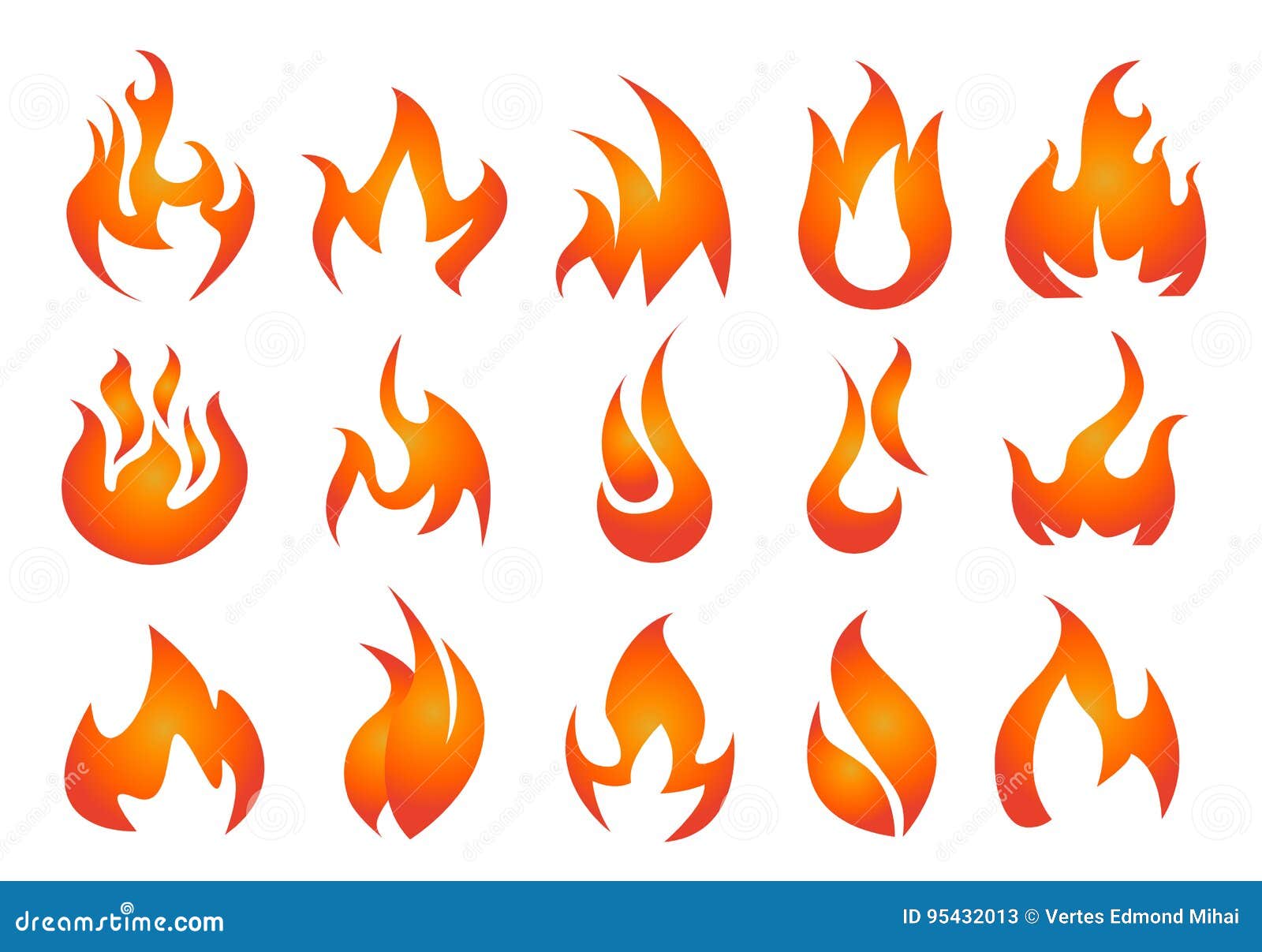 Fire Icons set vector stock vector. Illustration of heat - 95432013