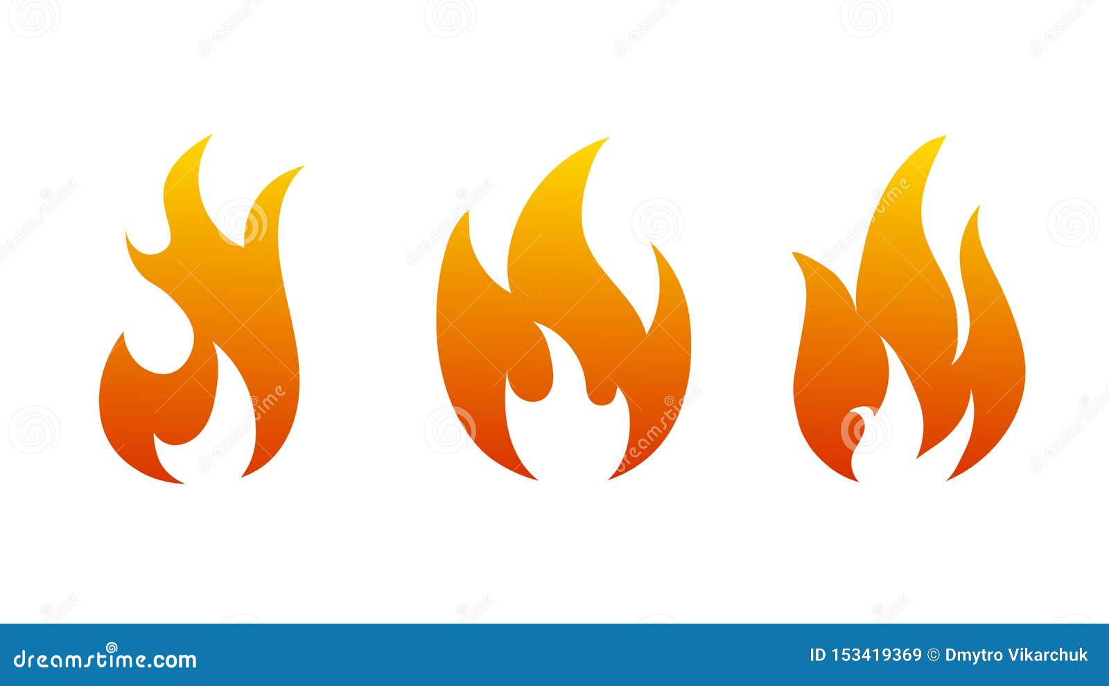 Fire Icons Set. Vector Illustration. EPS 10 Stock Illustration ...