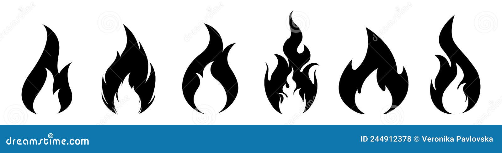 Fire Icons Set. Fire Vector Icons On Isolated Background. Flat Style ...