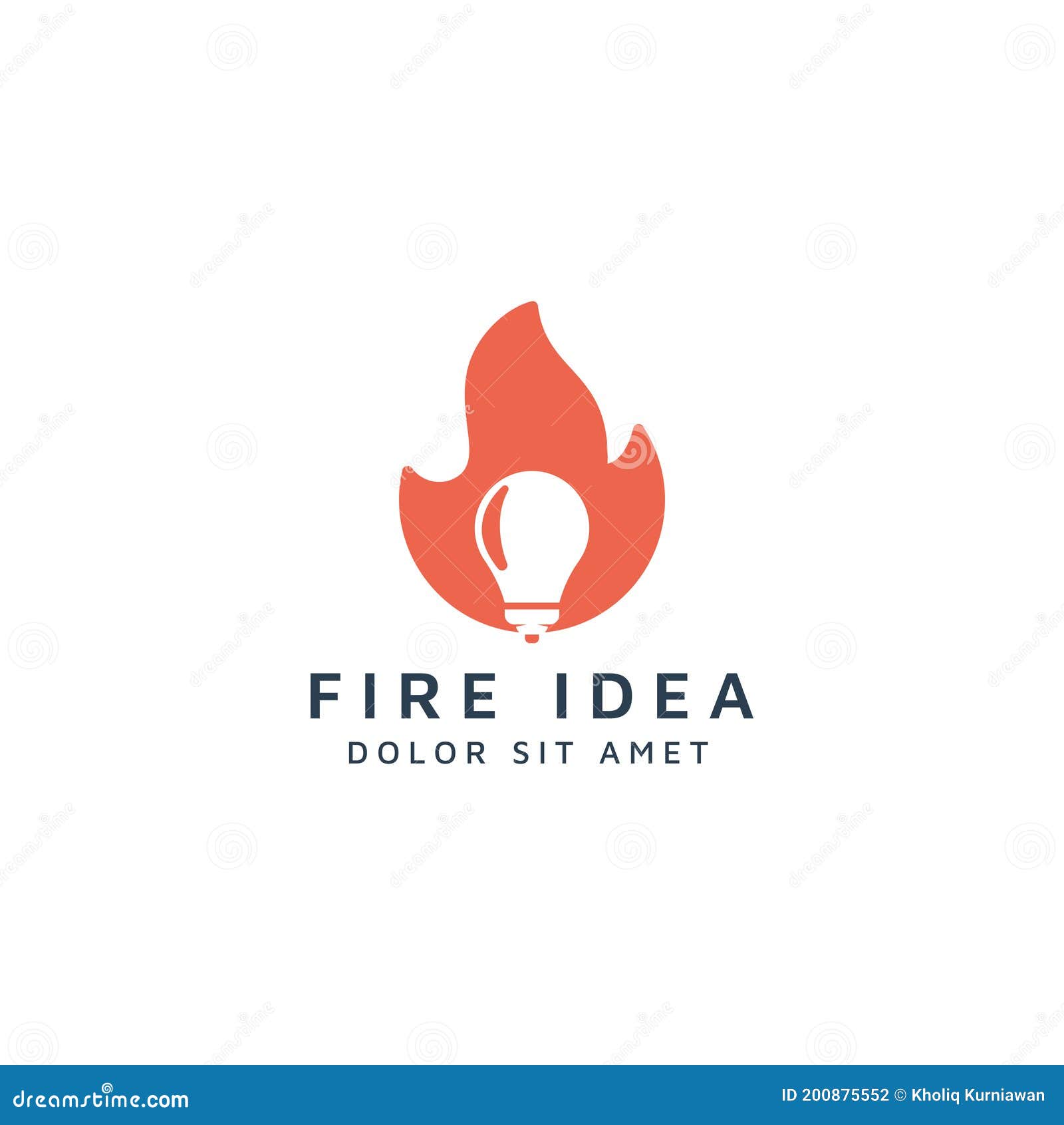 Fire Idea Negative Space Logo Design Stock Vector - Illustration of ...